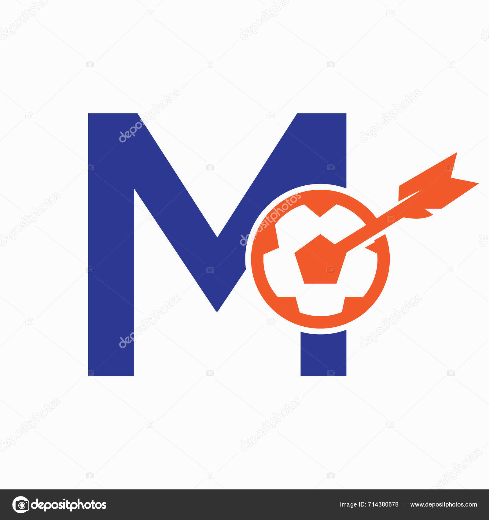 Letter Football Logo Target Arrow Symbol Soccer Sign Stock Vector by ...