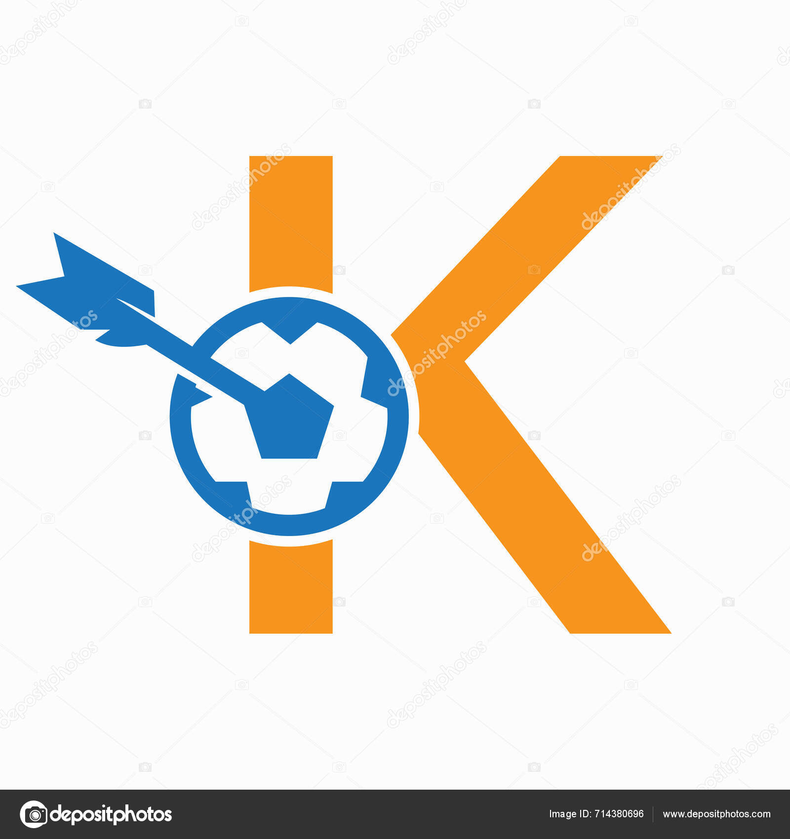 Letter Football Logo Target Arrow Symbol Soccer Sign Stock Vector by ...