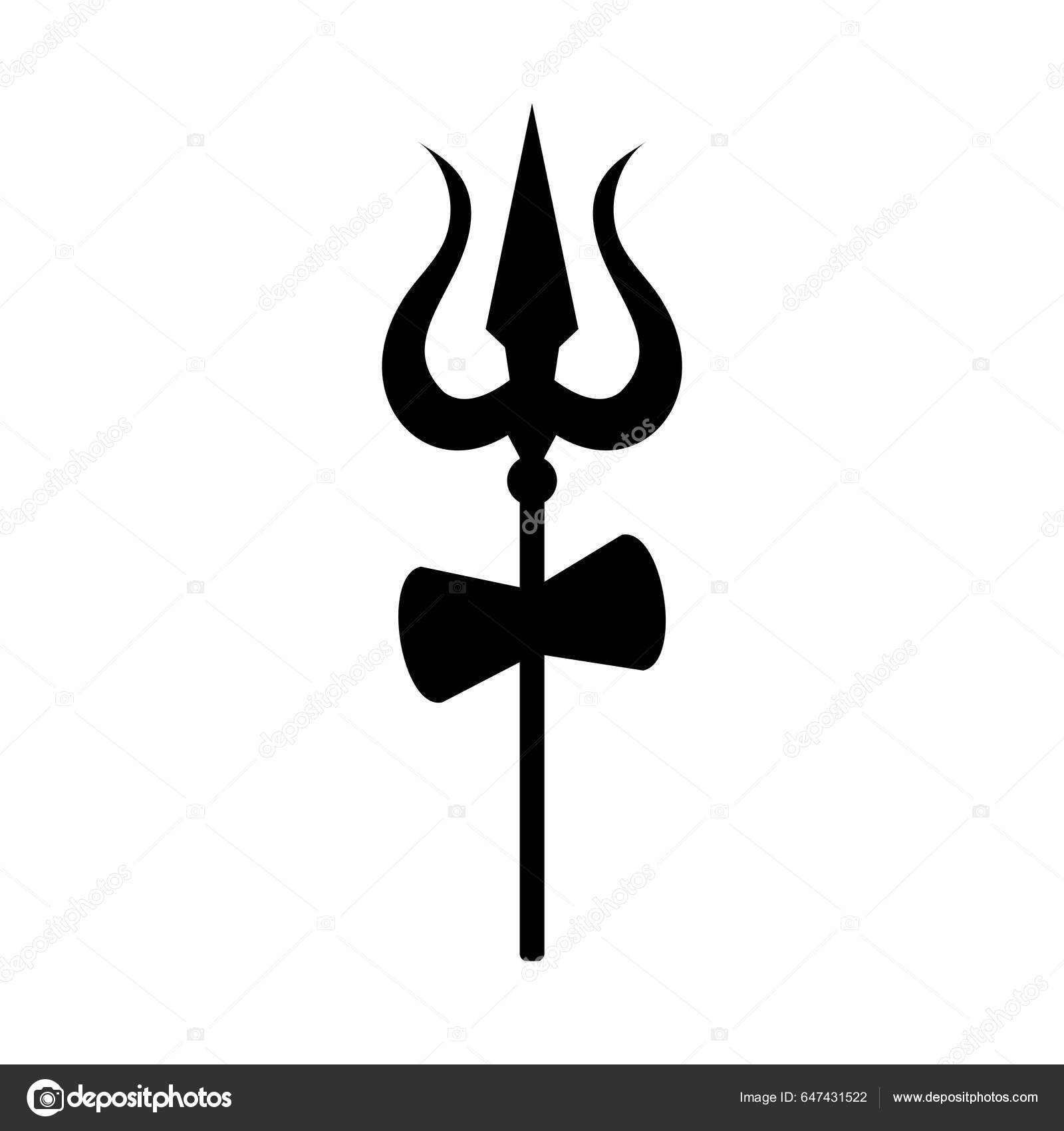 Shiva God Trishul Trident Vector Icon Illustration Stock Vector by ...
