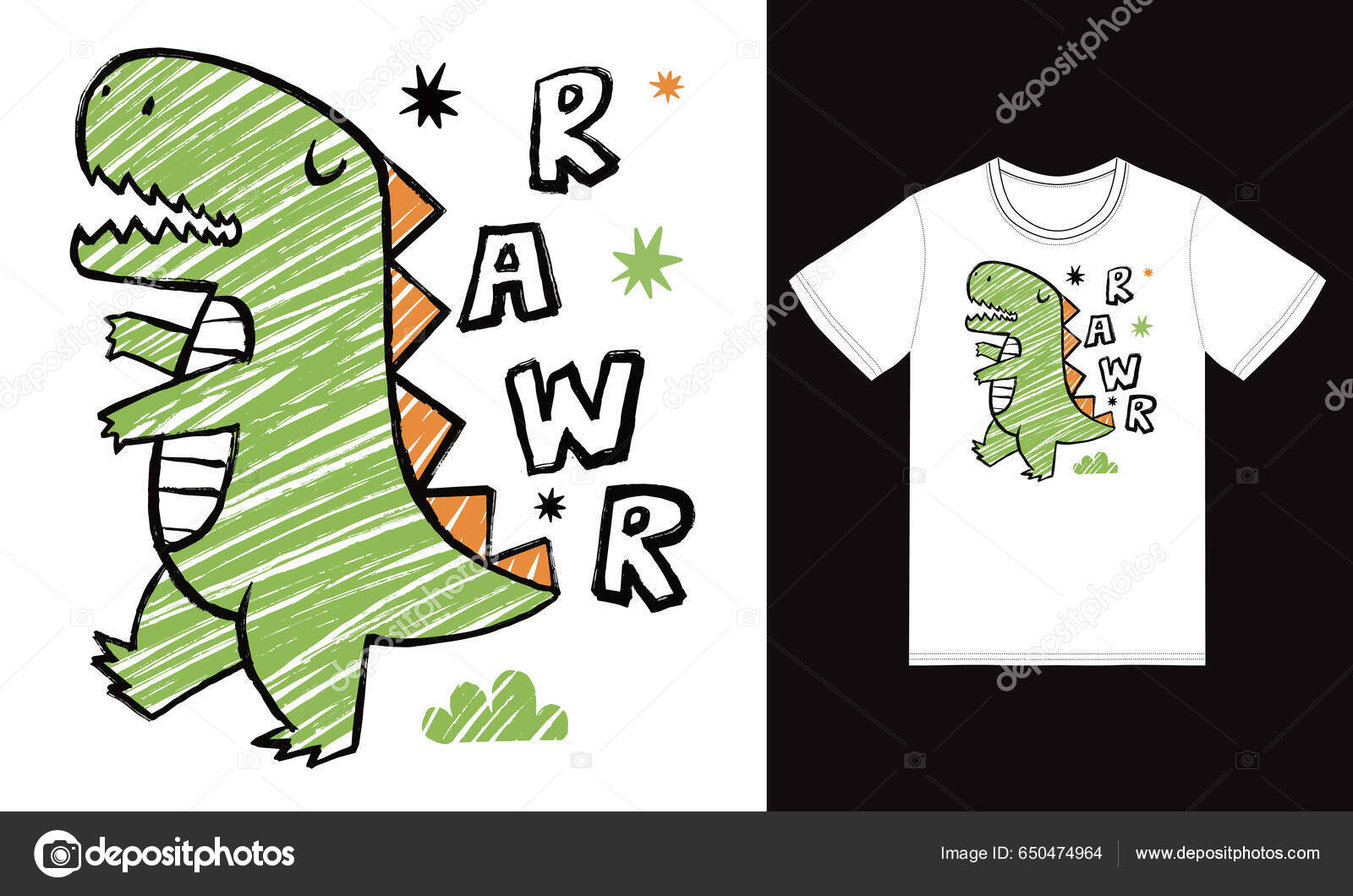 Cute Dinosaur Rawr Drawing