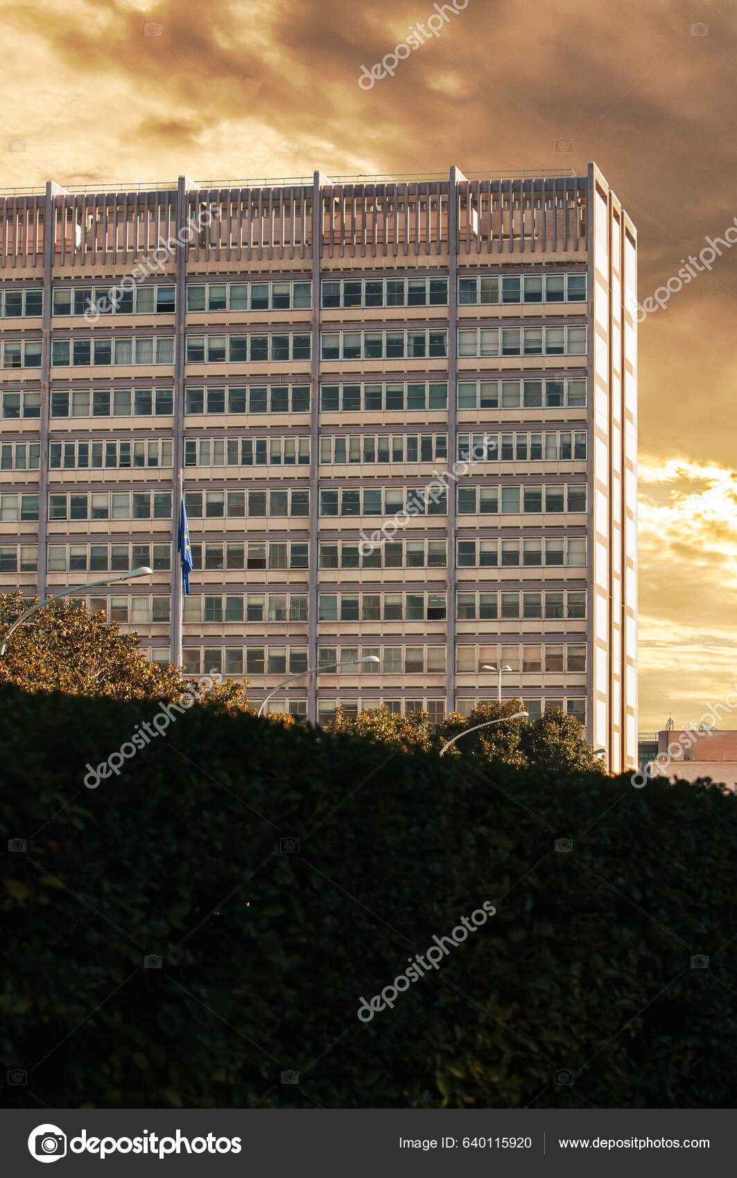 Fascist Architecture Squared Building Skyscrapers Stock Photo by ...