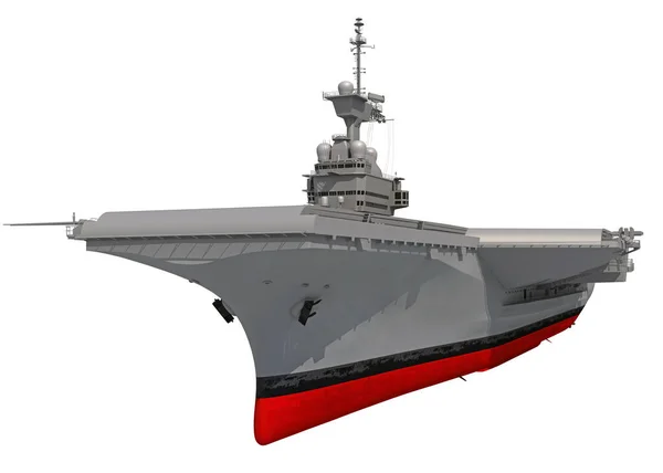 Aircraft Carrier Military Vessel Rendering Model Ship White Background ...