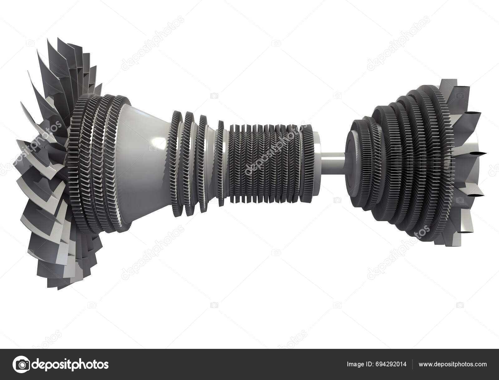 Aircraft Turbine Engine Rendering Model White Background Stock Photo by ...
