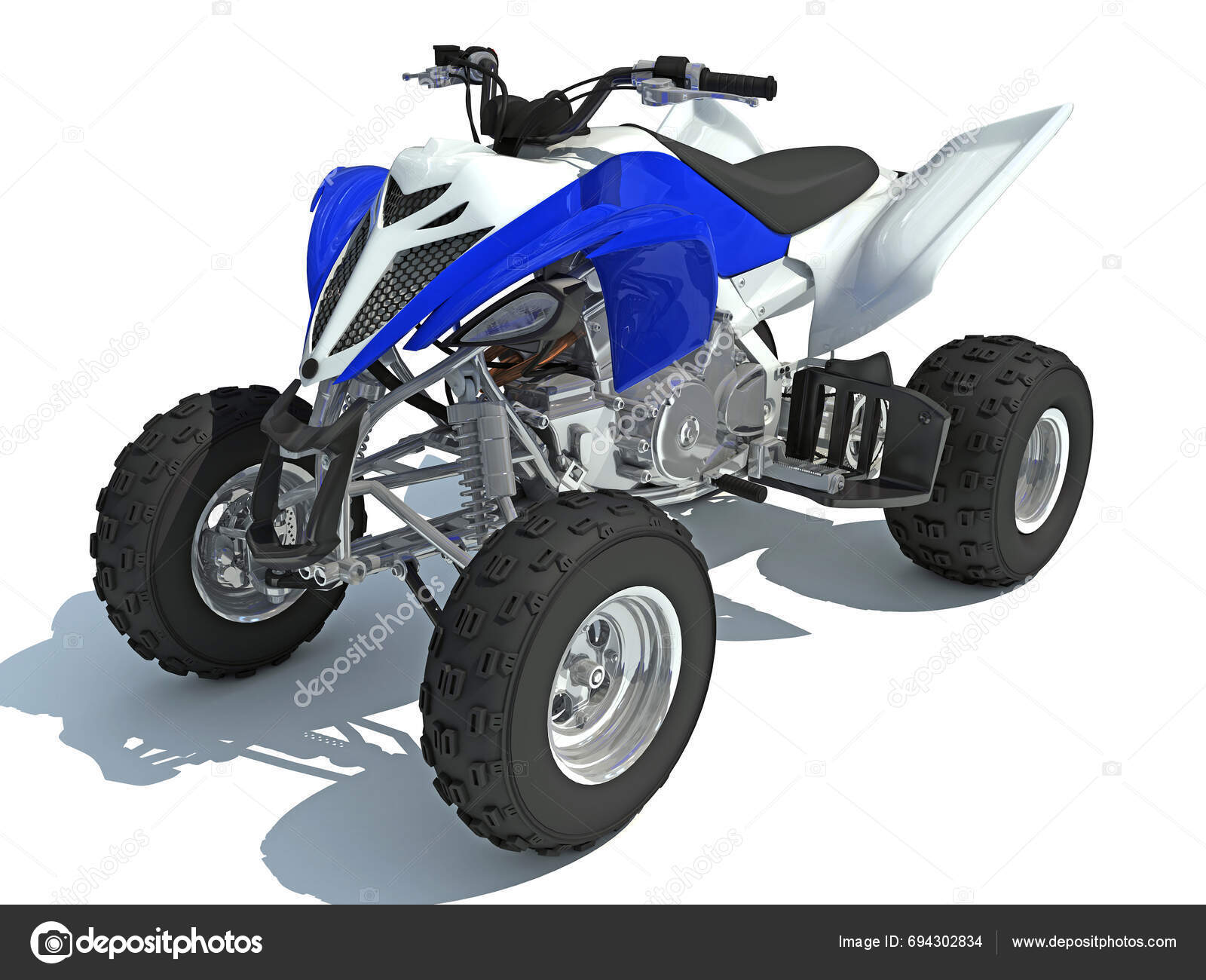 Quad Atv Sport Bike Rendering Model White Background — Stock Photo © 3D ...