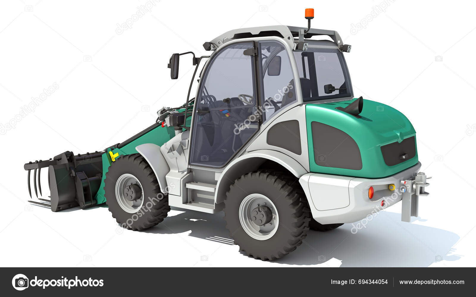 Telescopic Wheel Loader Telehandler Forklift Rendering Model White ...