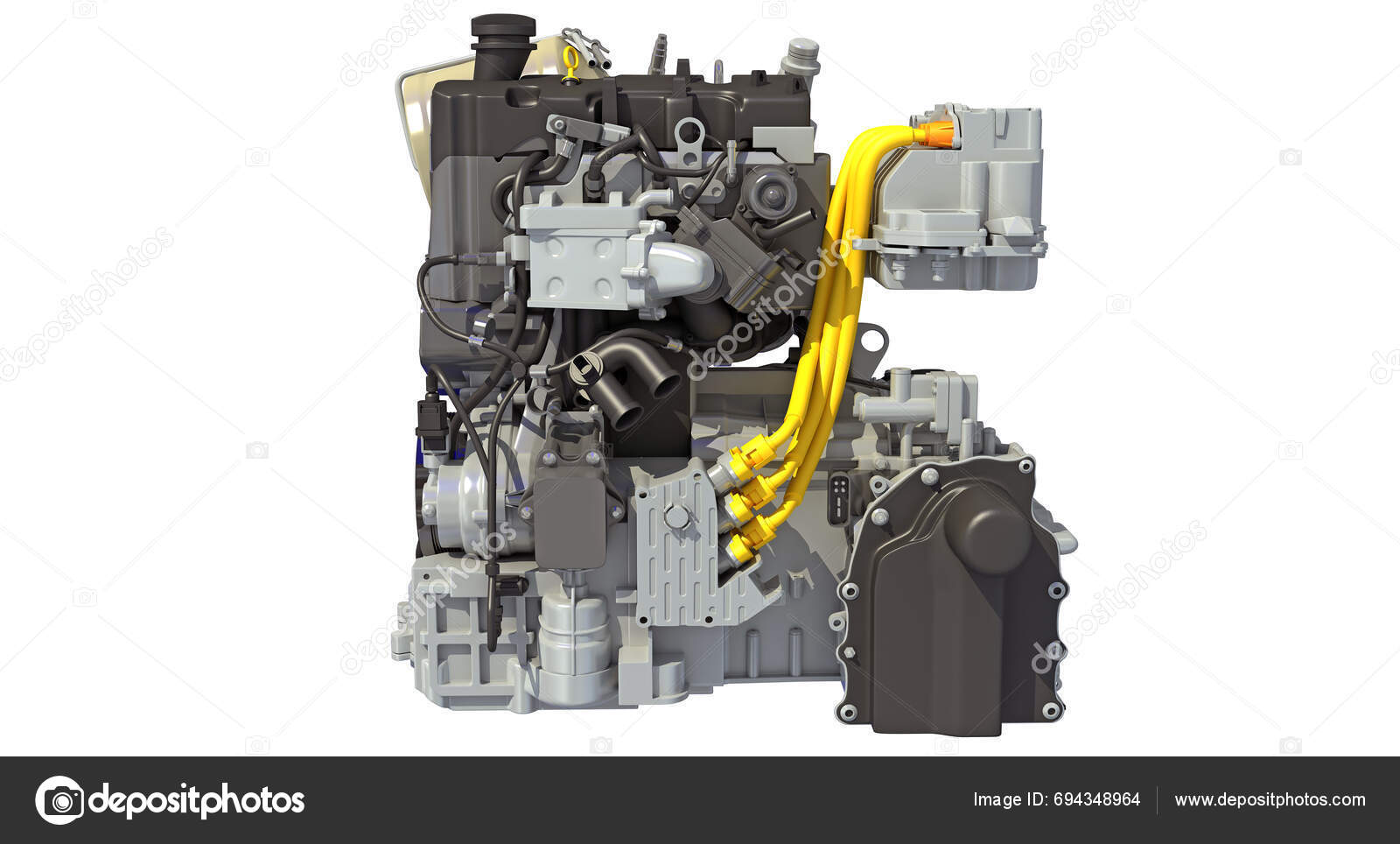 Car Engine Rendering Model White Background — Stock Photo © 3D-Horse ...