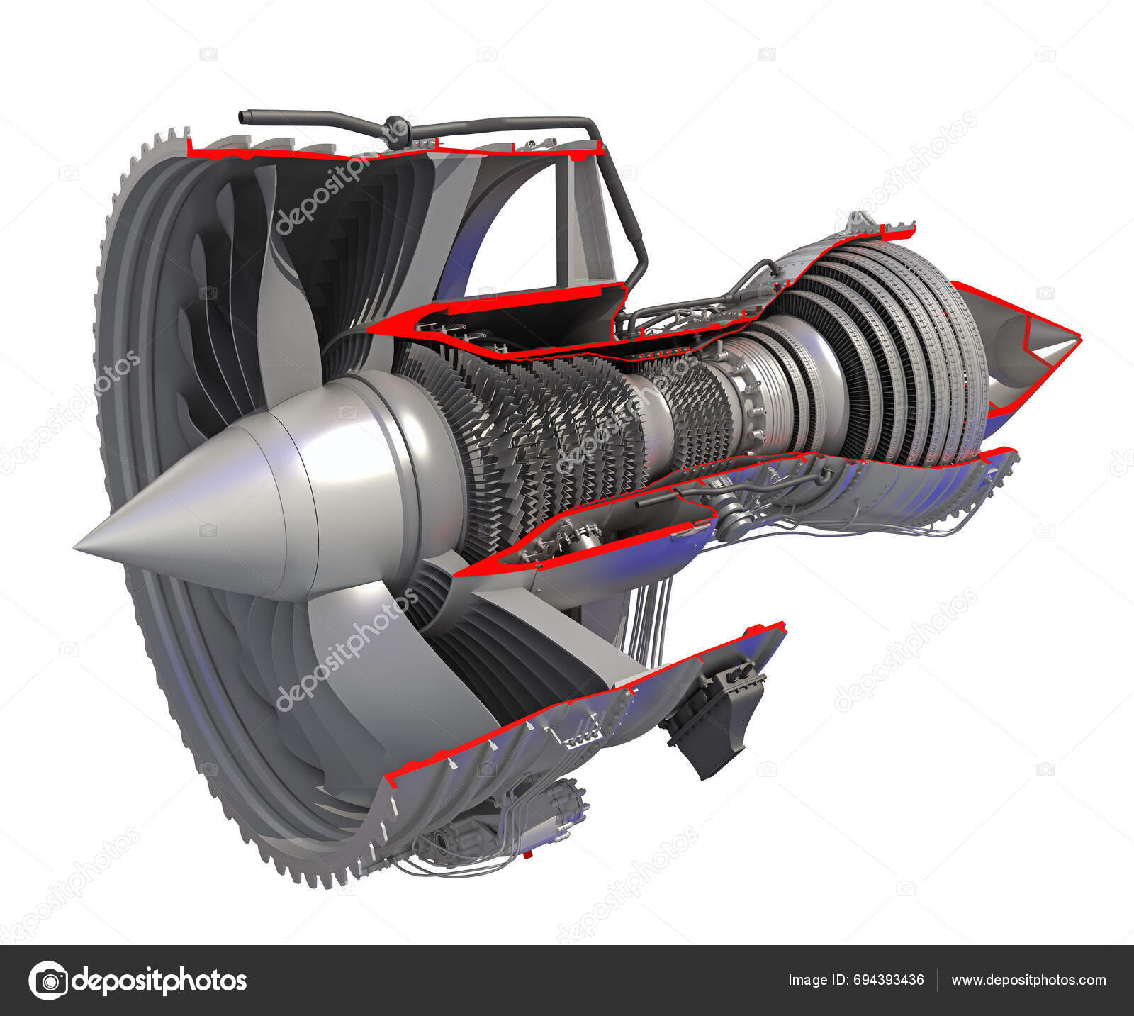 Cutaway Turbofan Aircraft Engine Sectioned Rendering Model — Stock ... Cutaway Turbofan Aircraft Engine Sectioned Rendering Model — Stock ...