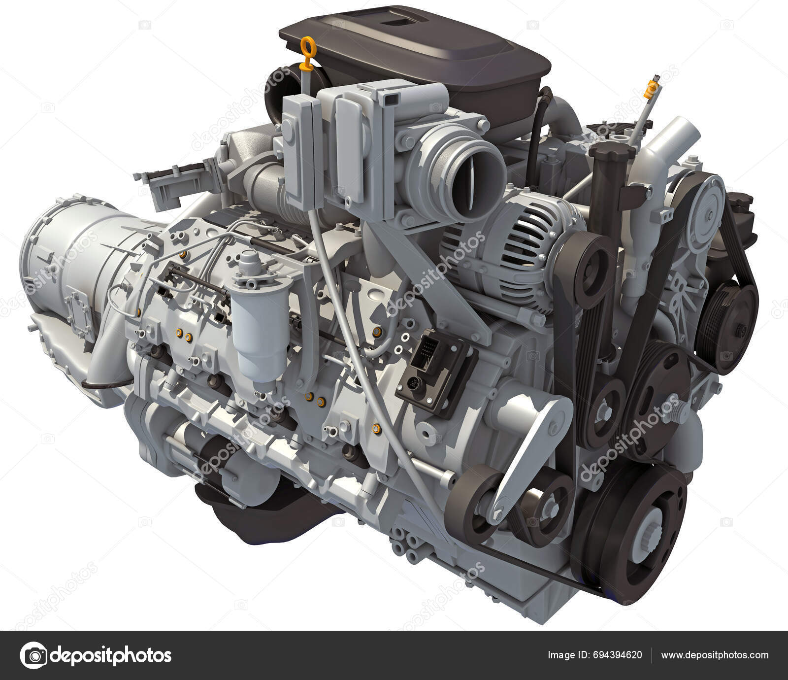 Car Engine Rendering Model White Background — Stock Photo © 3D-Horse ...