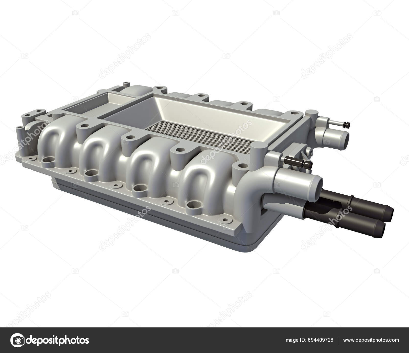 Engine Intake Manifold Rendering Model White Background — Stock Photo ...