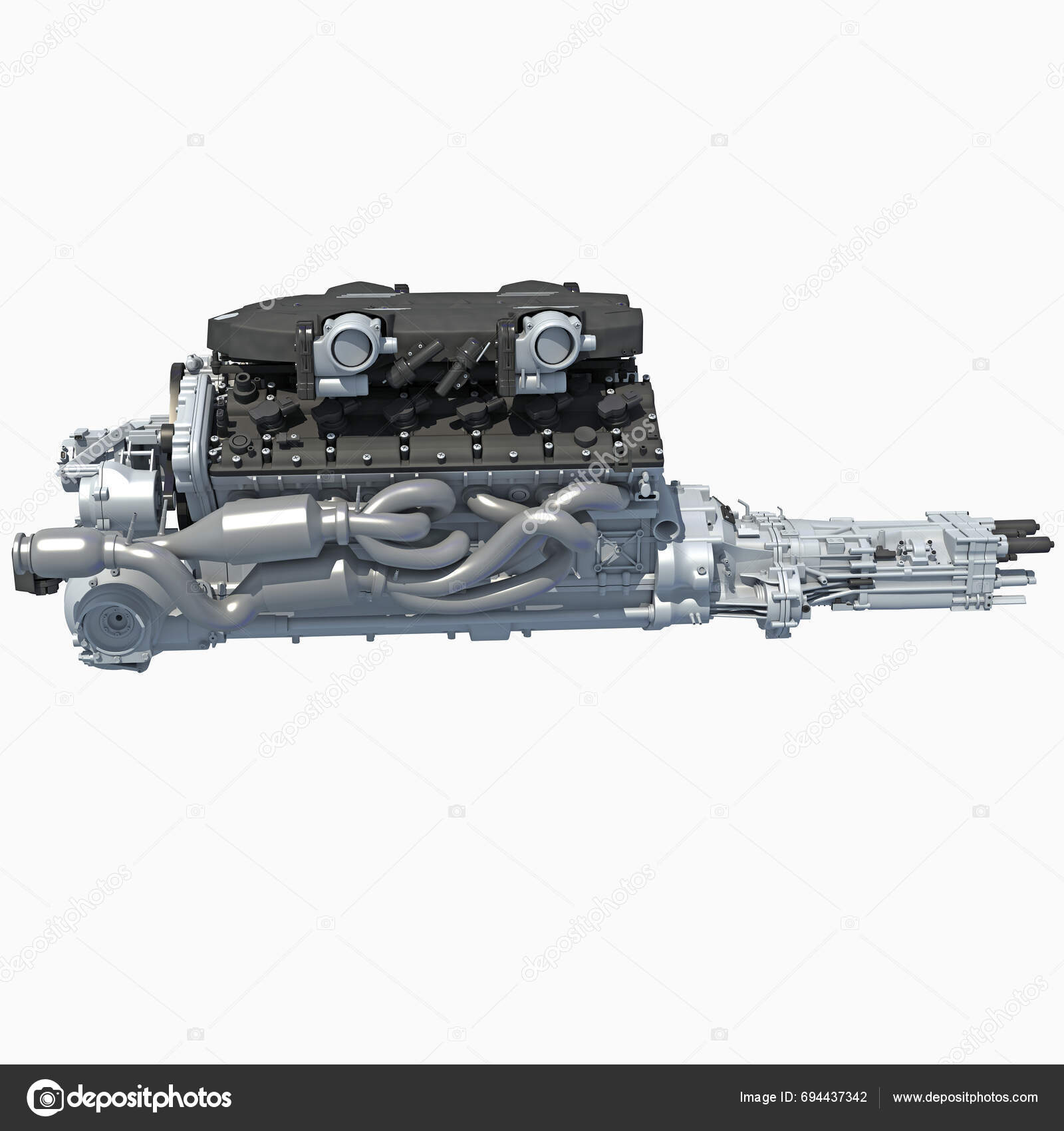 V12 Car Engine Rendering Model White Background — Stock Photo © 3D ...