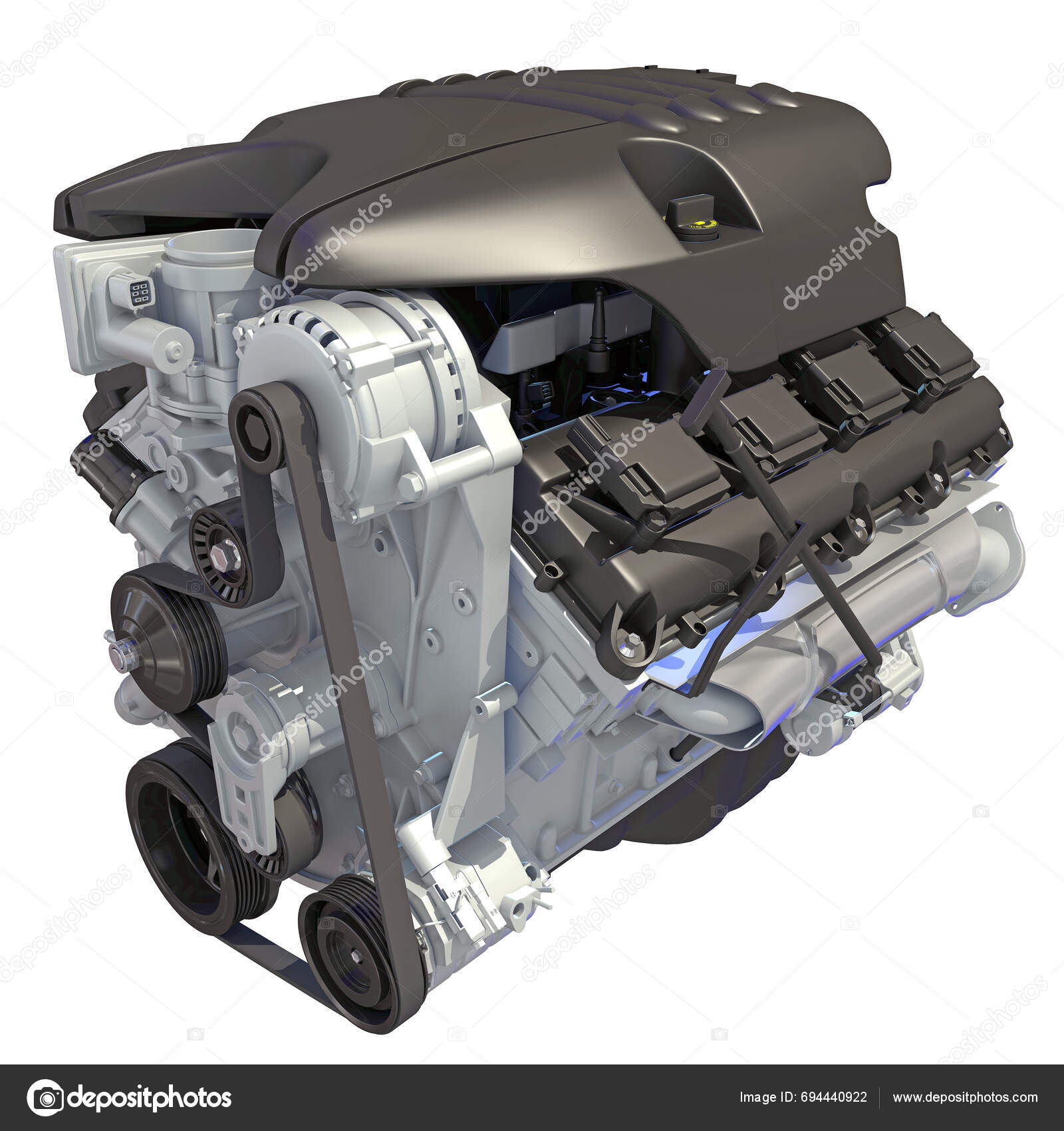 Car Engine Rendering Model White Background — Stock Photo © 3D-Horse ...