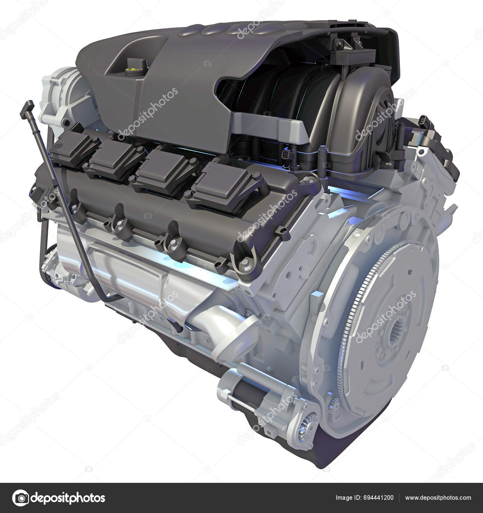 Car Engine Rendering Model White Background — Stock Photo © 3D-Horse #694441200