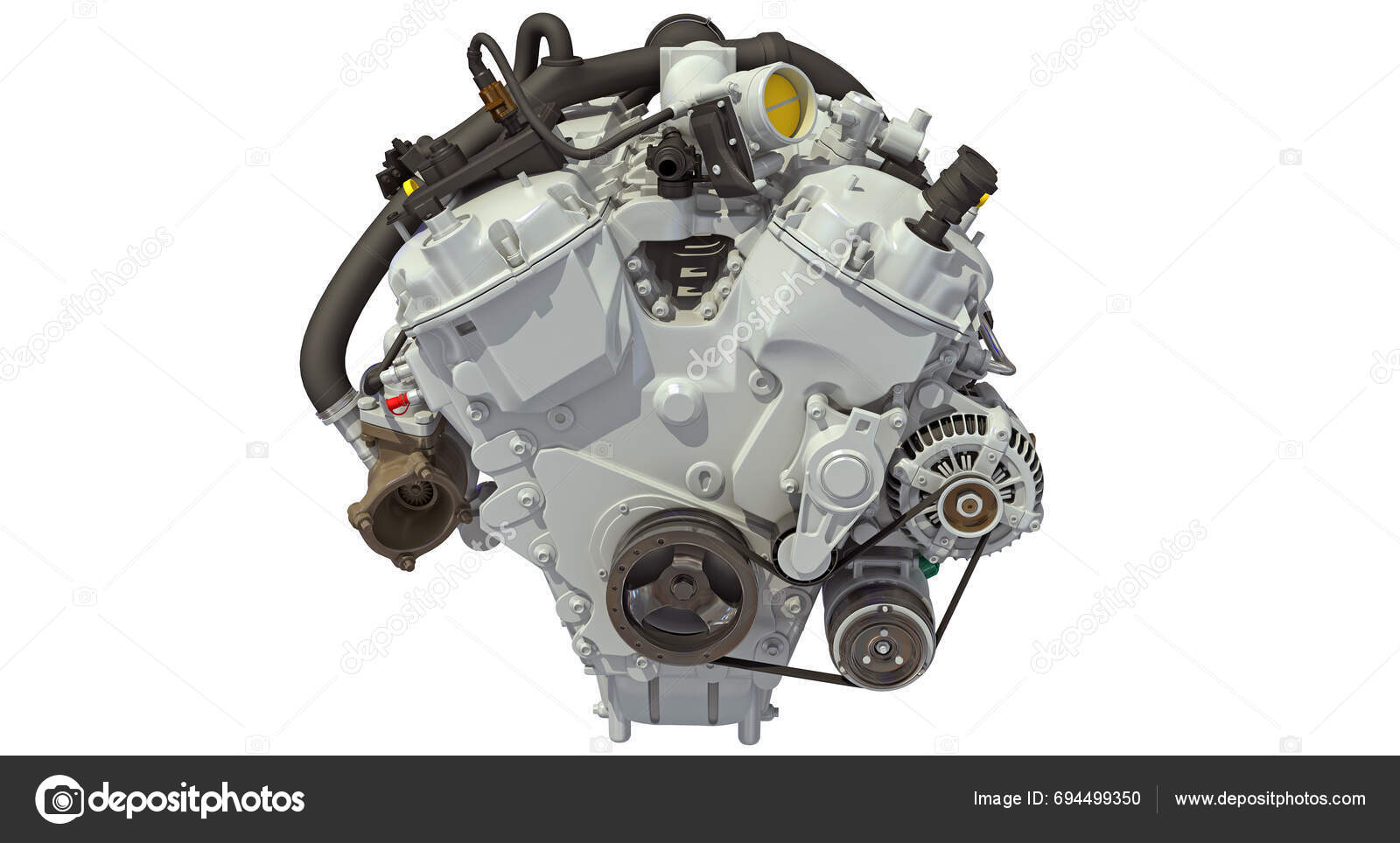 Car Engine Rendering Model White Background — Stock Photo © 3D-Horse ...