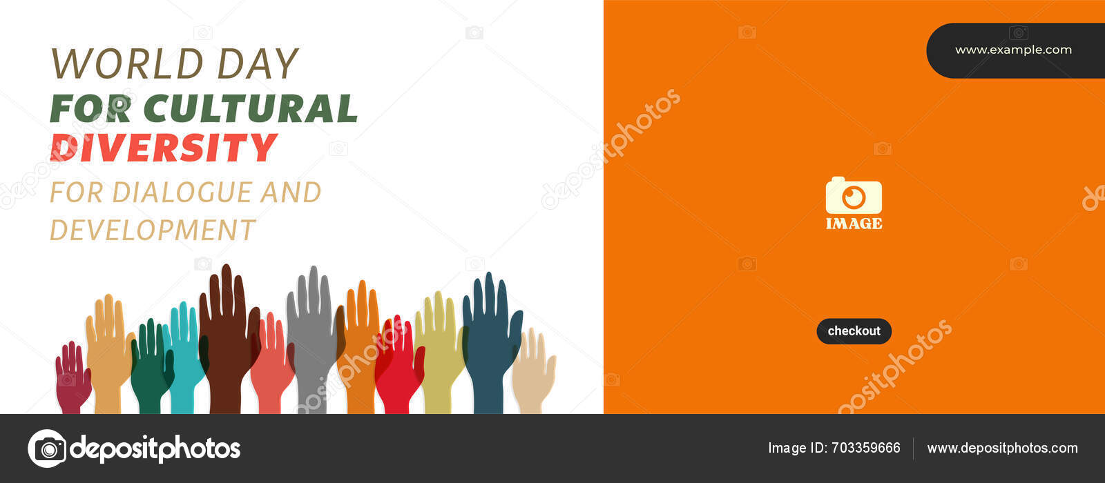 World Day Cultural Diversity Dialogue Development Template Design Hand