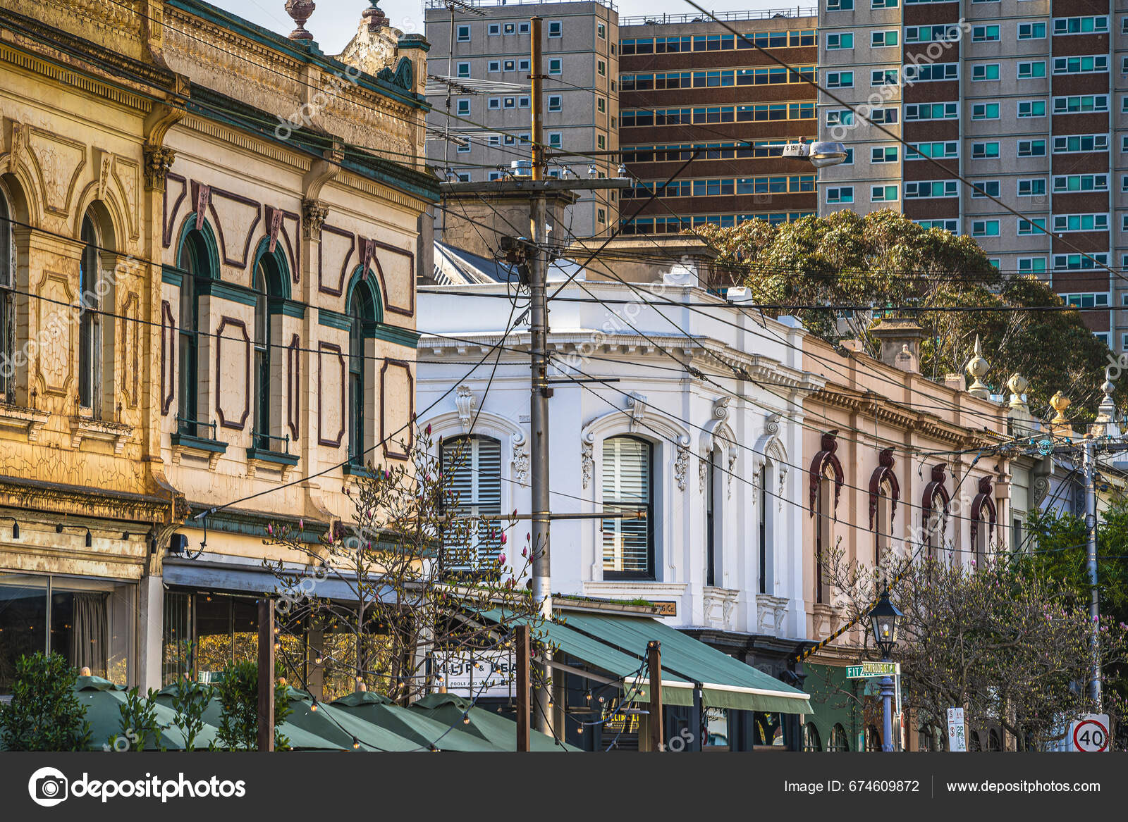 Melbourne Australia August 2023 Fitzroy District Sunny Weather — Stock ...