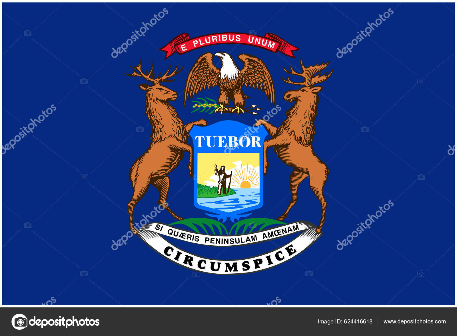 Accurate Correct Michigan State Flag Stock Vector by ©MartyInkTank ...