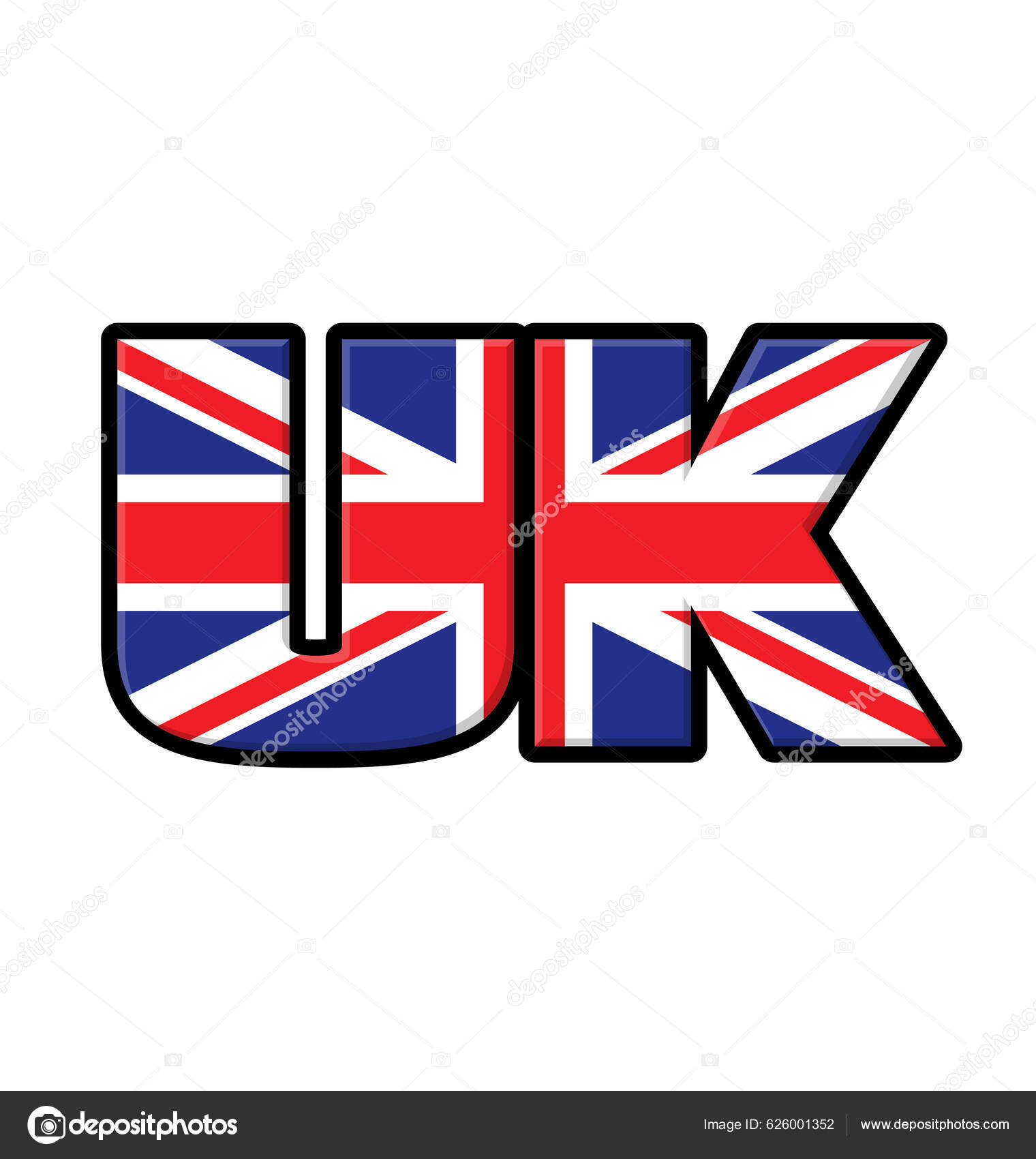 Reino Unido Letras Texto Con Bandera Jack Unión Stock Vector by ...