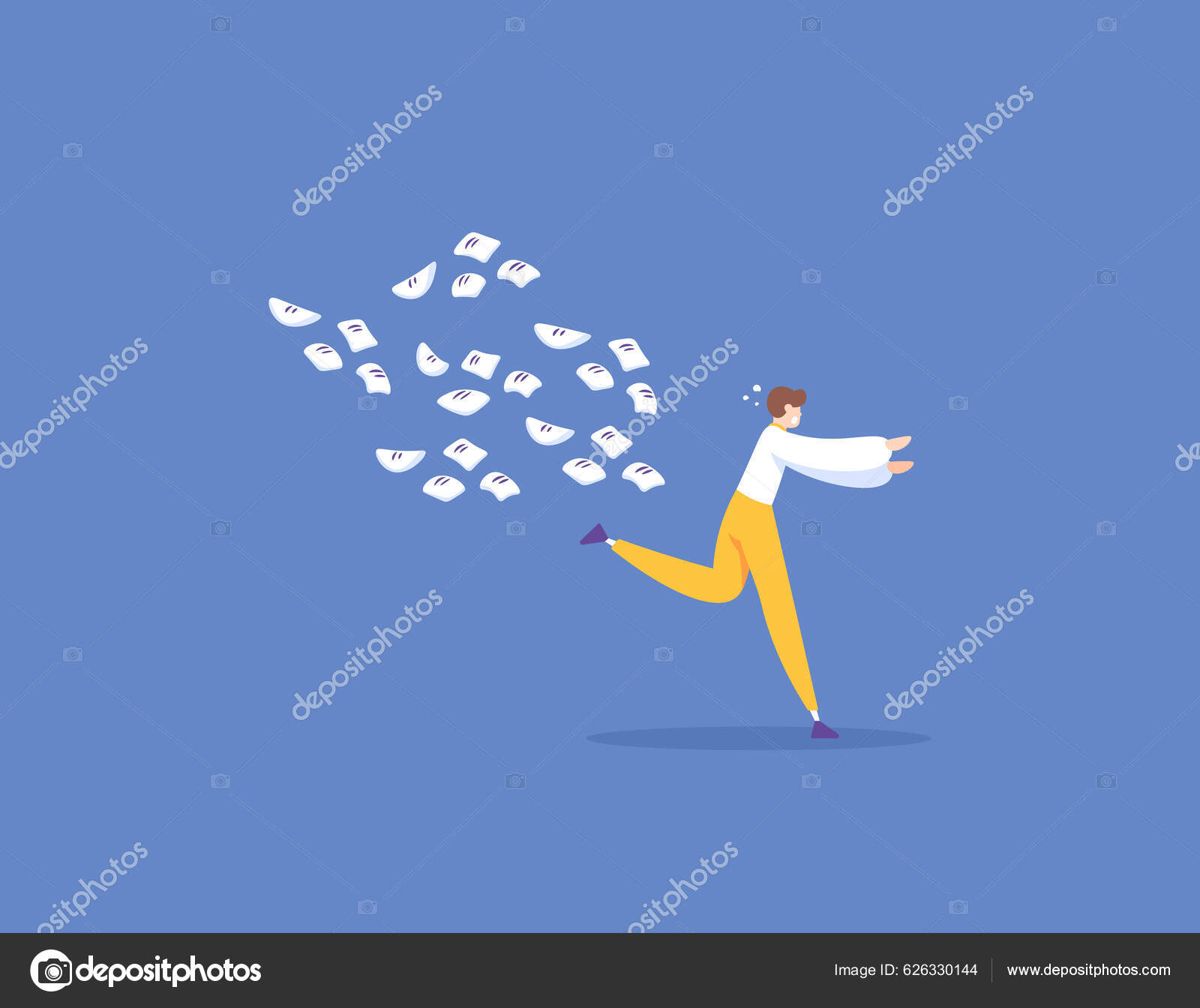 Work Overload Get Multiple Tasks Worker Employee Who Being Chased Stock ...