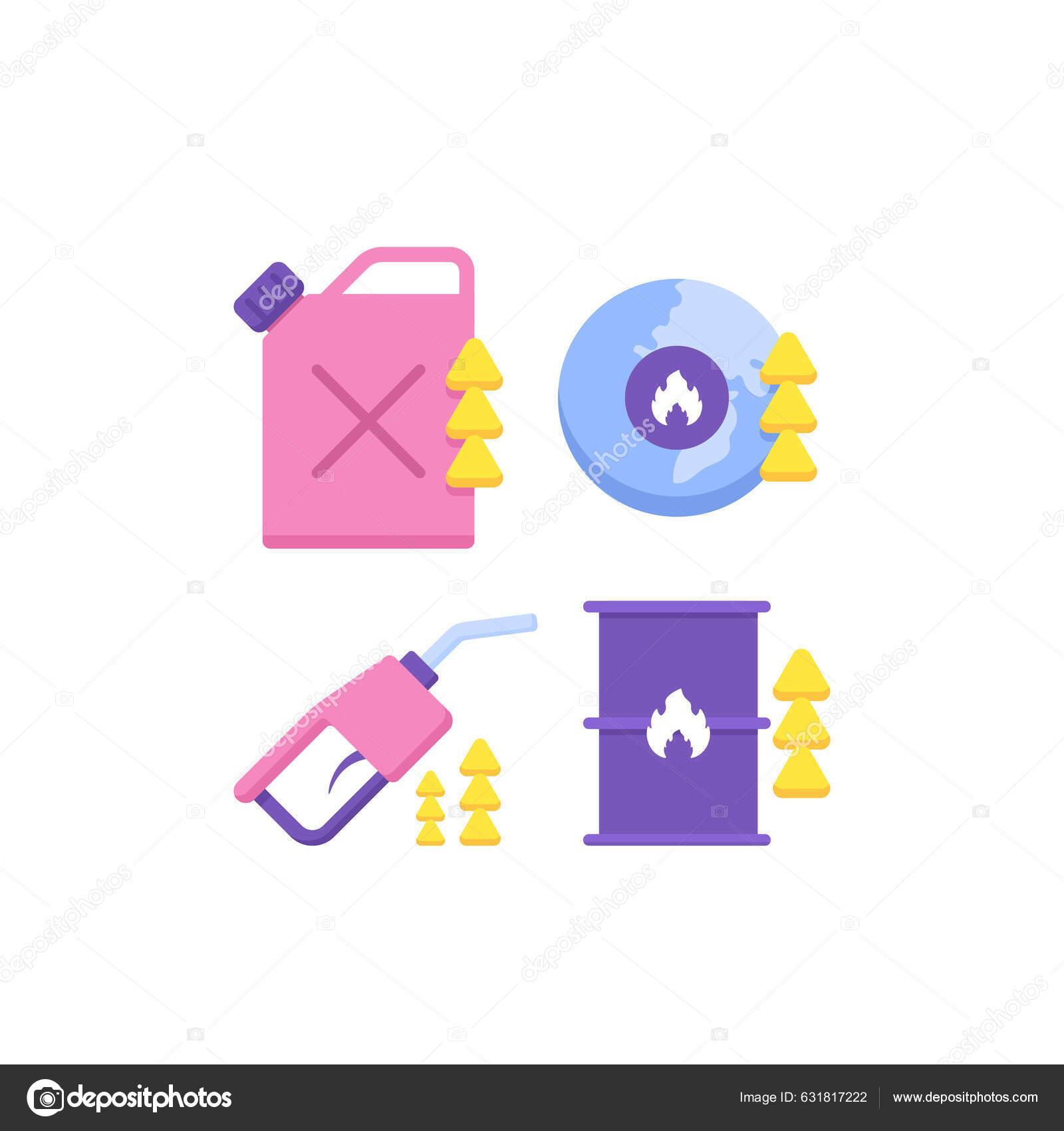 Symbol Barrel Jerry Can Fire Nozzle Gun Icon World Fuel Stock Vector ...
