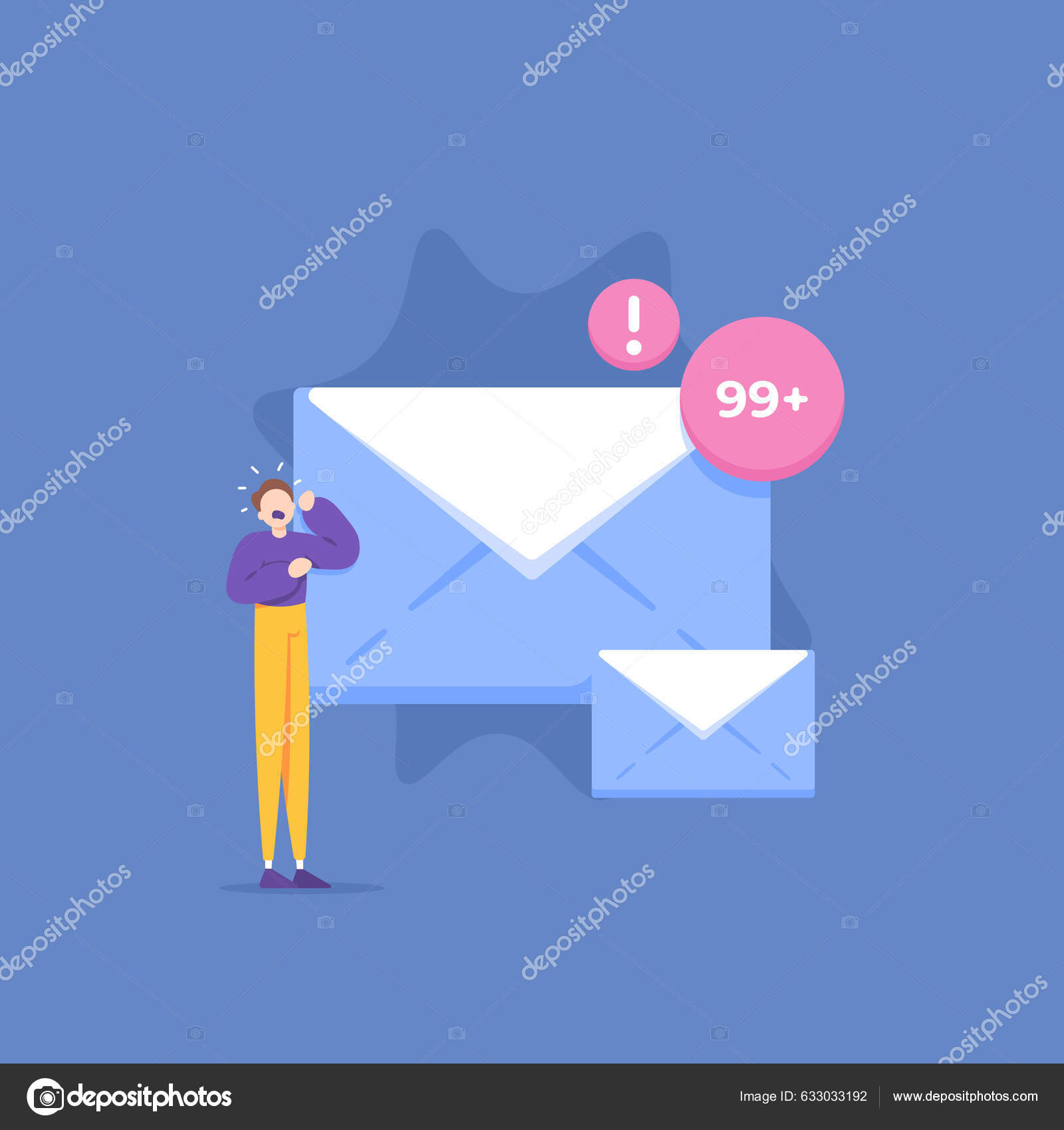 Spam Messages Annoying Emails Scam Messages Male User Gets Incoming ...