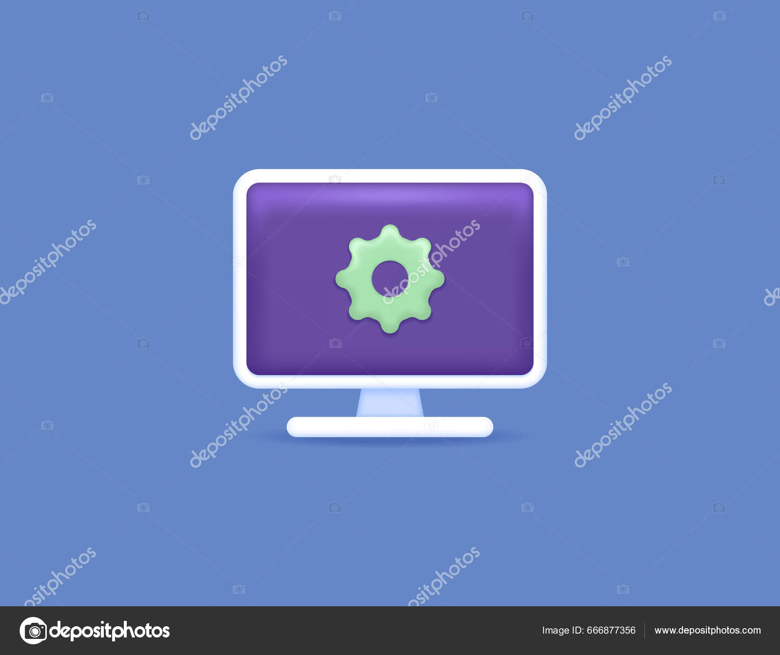 Computer System Configuration Settings Adjustments Setup Processes Monitor Cog Technology Stock