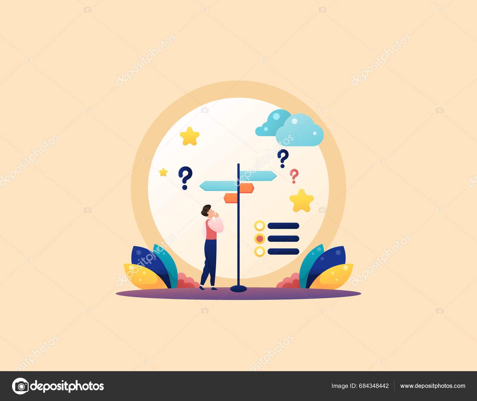 Choose Life Path Decision Making Future Think Make Choices Businessman ...