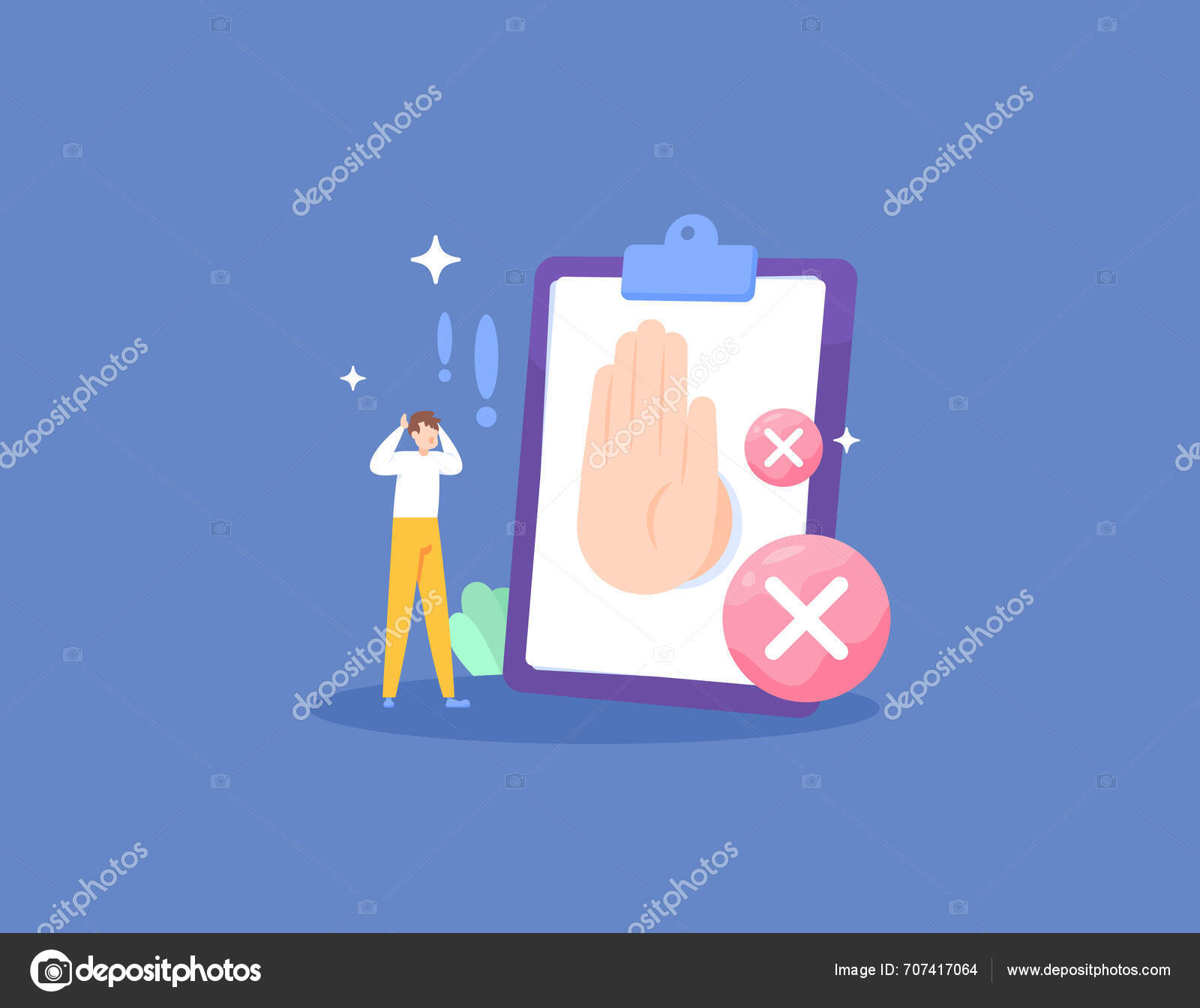 Concept Rejection Disapproval Unverified Invalid Incorrect Rejected Get ...