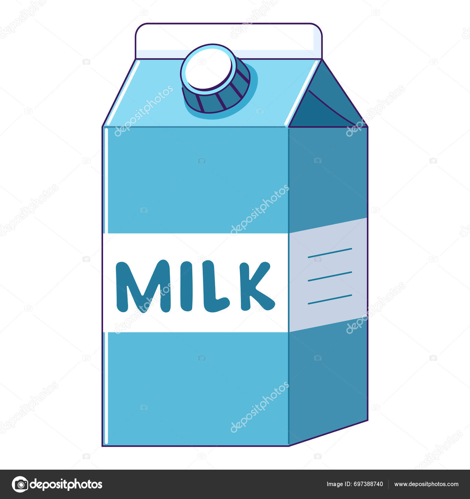 Cardboard Milk Dairy Product Cardboard Simple Flat Design Vector
