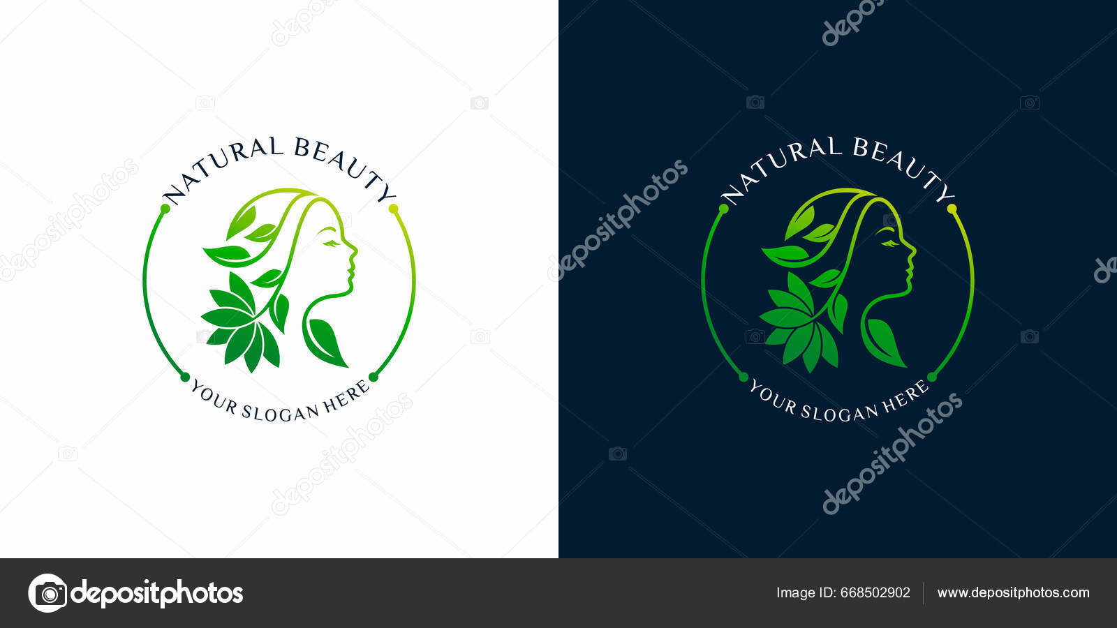 Set Women Natural Beauty Abstract Logo Line Art Style Logo Stock Vector ...