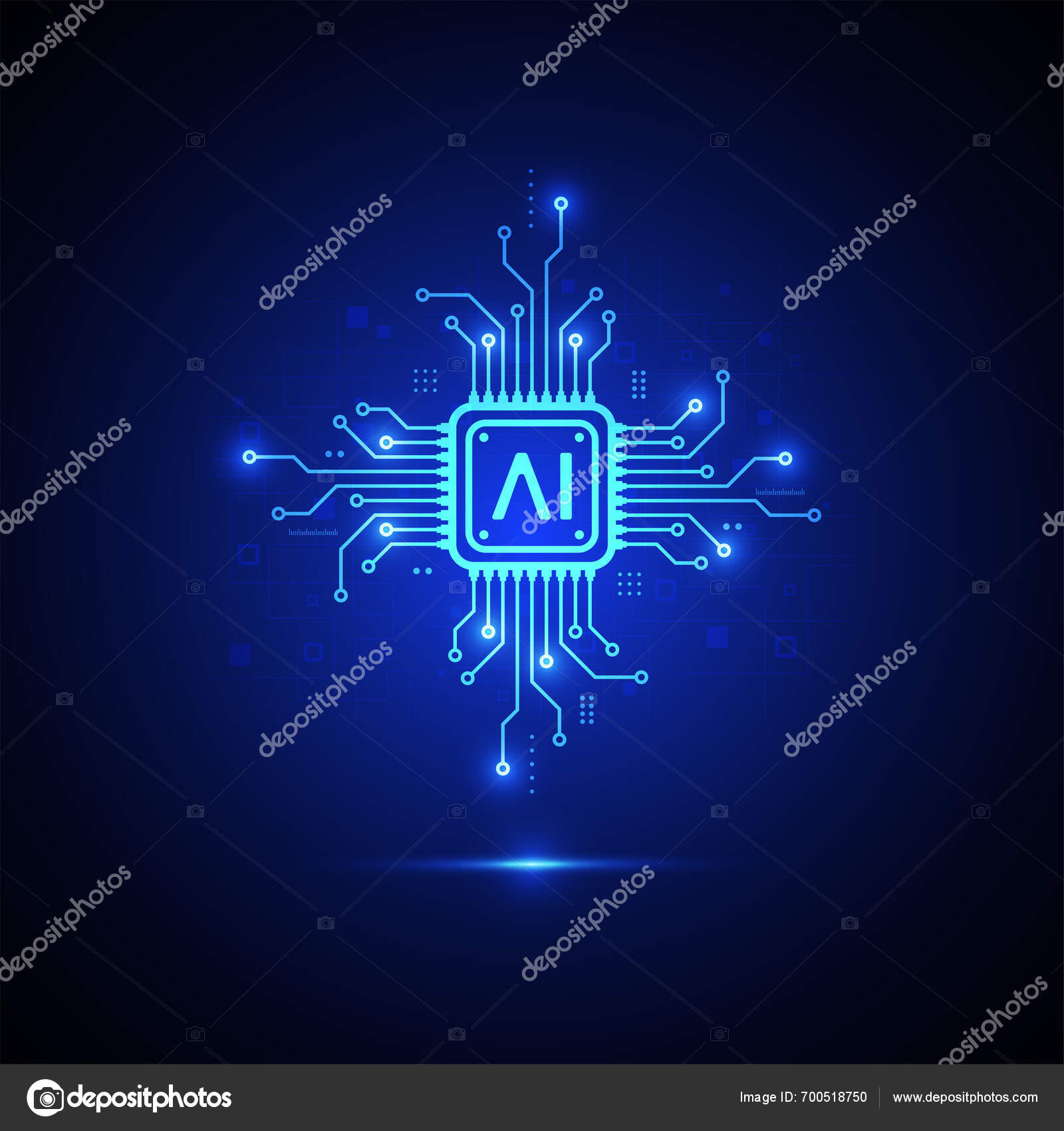 Artificial Intelligence Circuit Line Style Machine Learning Design ...