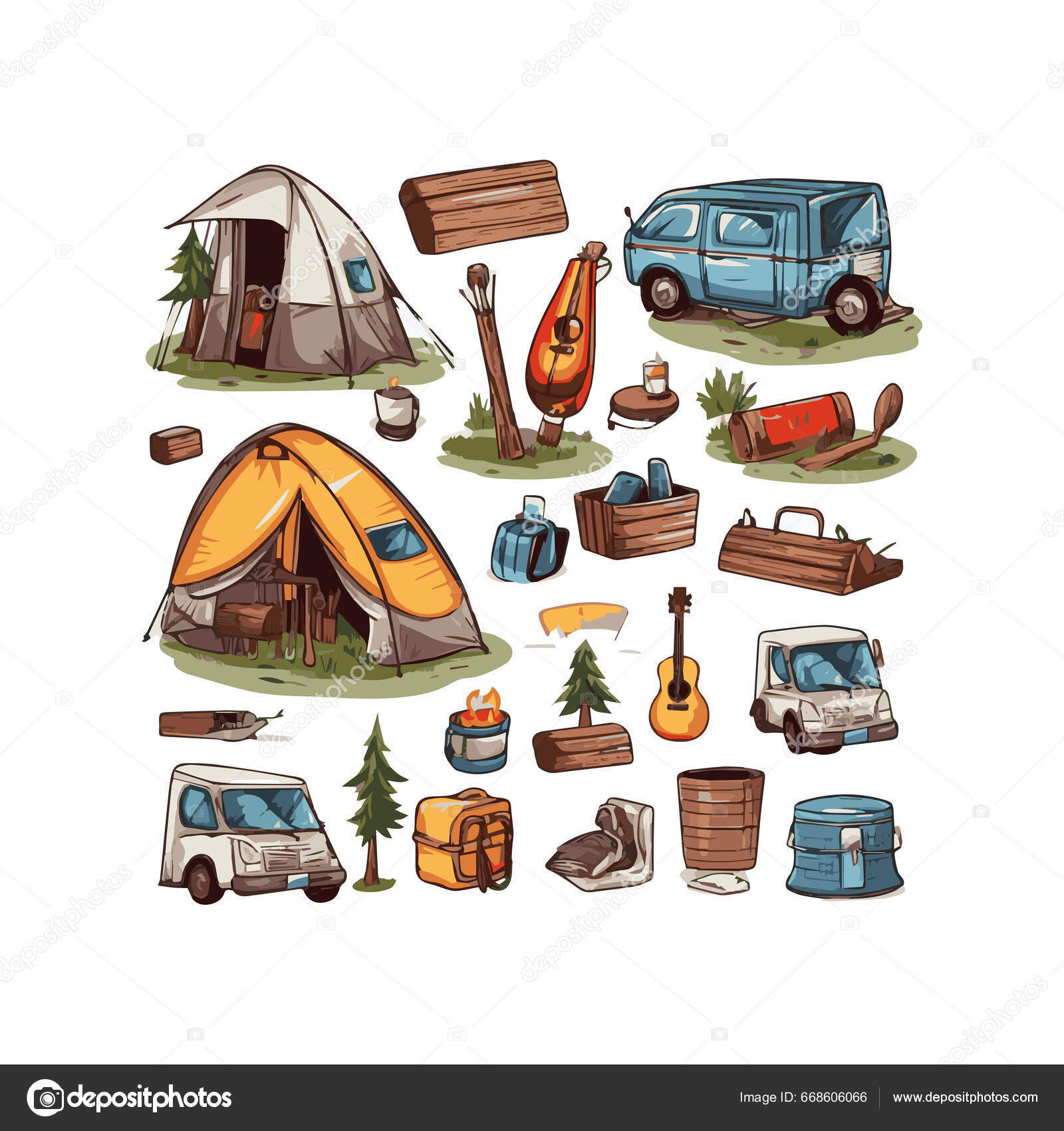 Cartoon Camping Equipment
