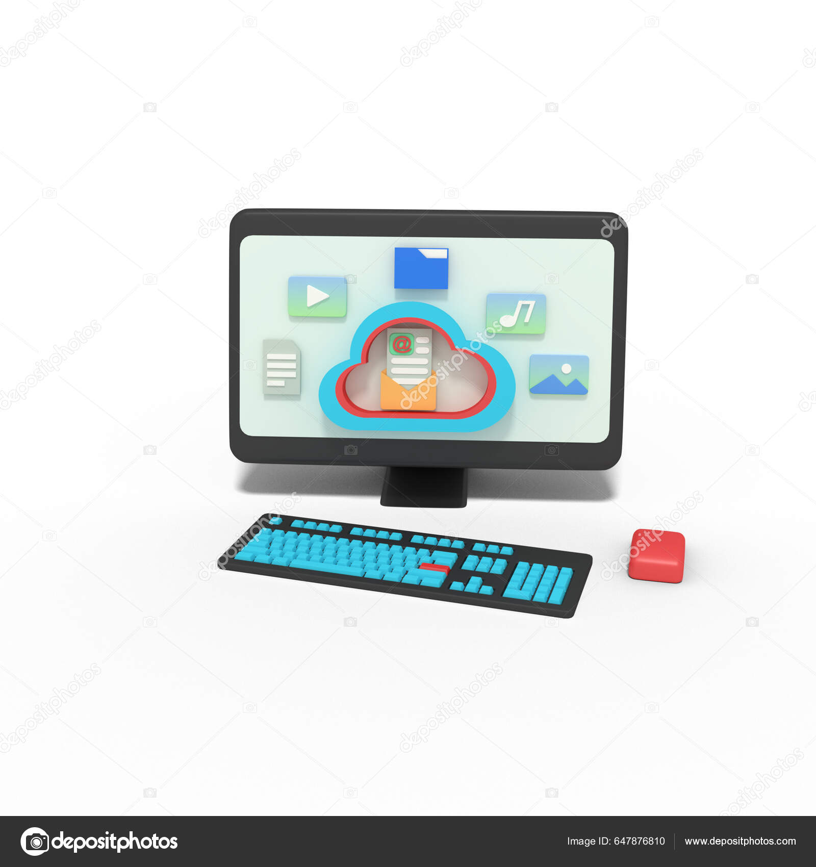 Illustration Email Cloud Storage — Stock Photo © huseinart #647876810