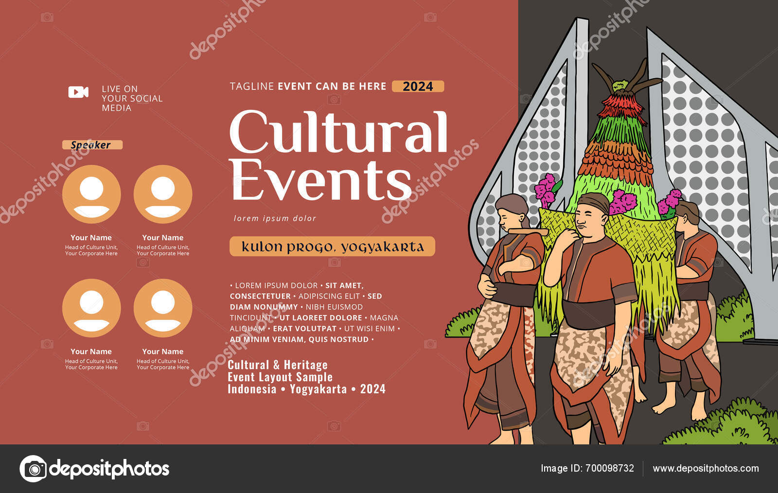 Creative Cultural Design Layout Template Background Kulon Progo Culture ...