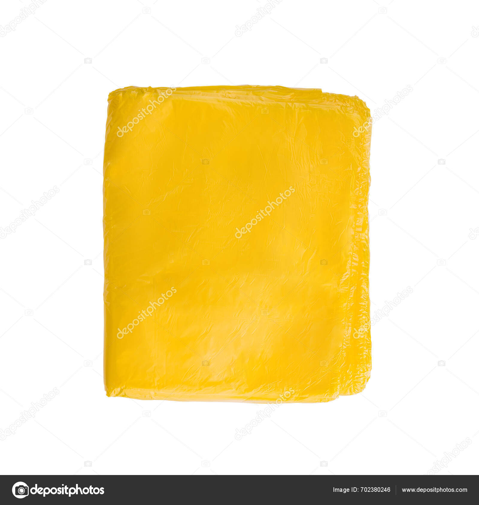Yellow Plastic Bag Isolated White Background — Stock Photo ...