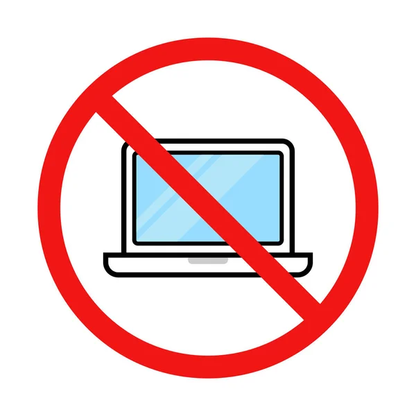 Ordinateur portable interdit images vectorielles, Ordinateur portable ...