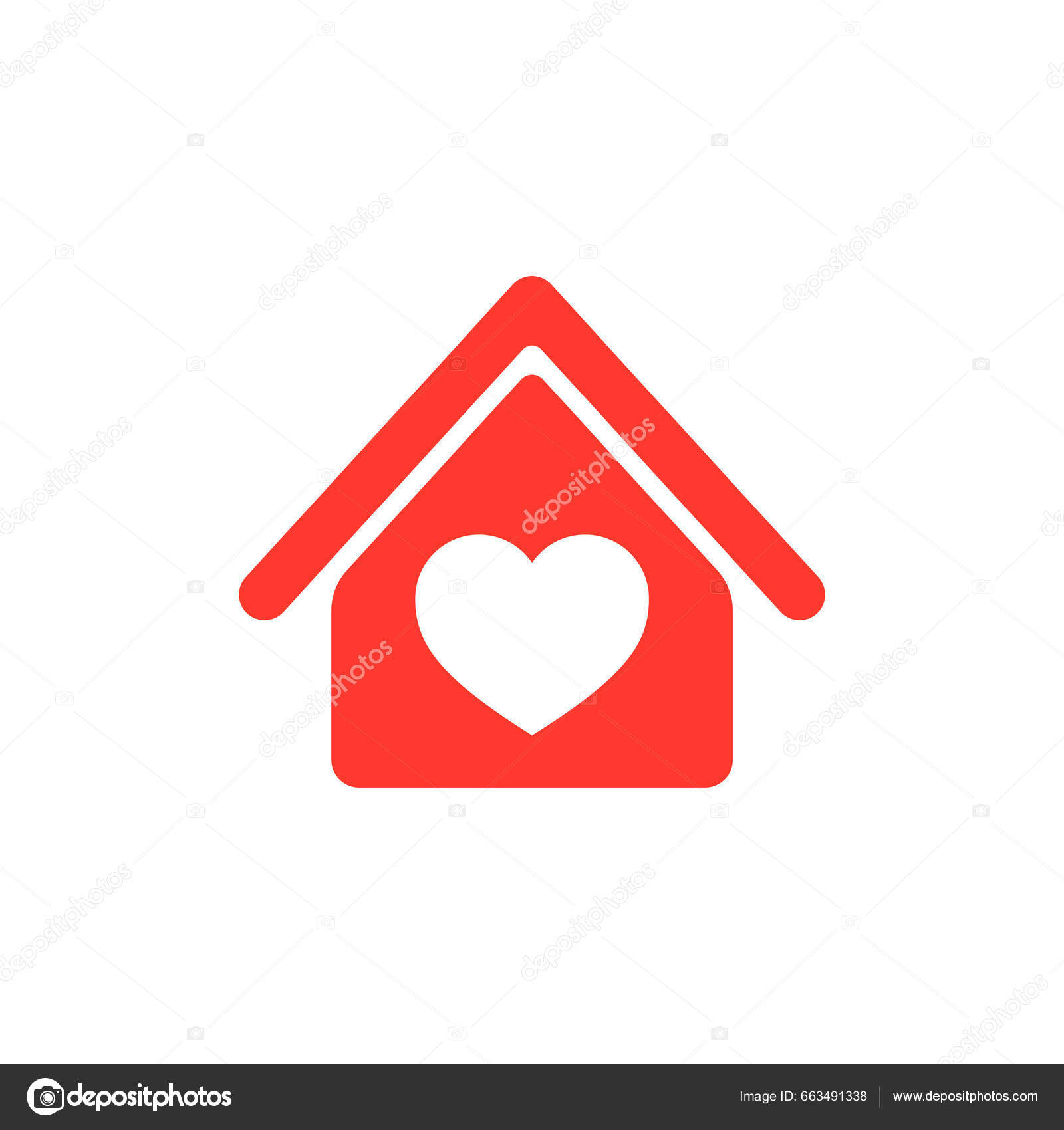 Vector Love House Symbol White Background Stock Vector by ©siridhata ...
