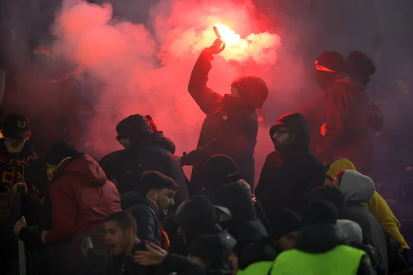 Rome Italy 2024 Throwing Smoke Bombs Firecrackers Roma Lazio Fans ...