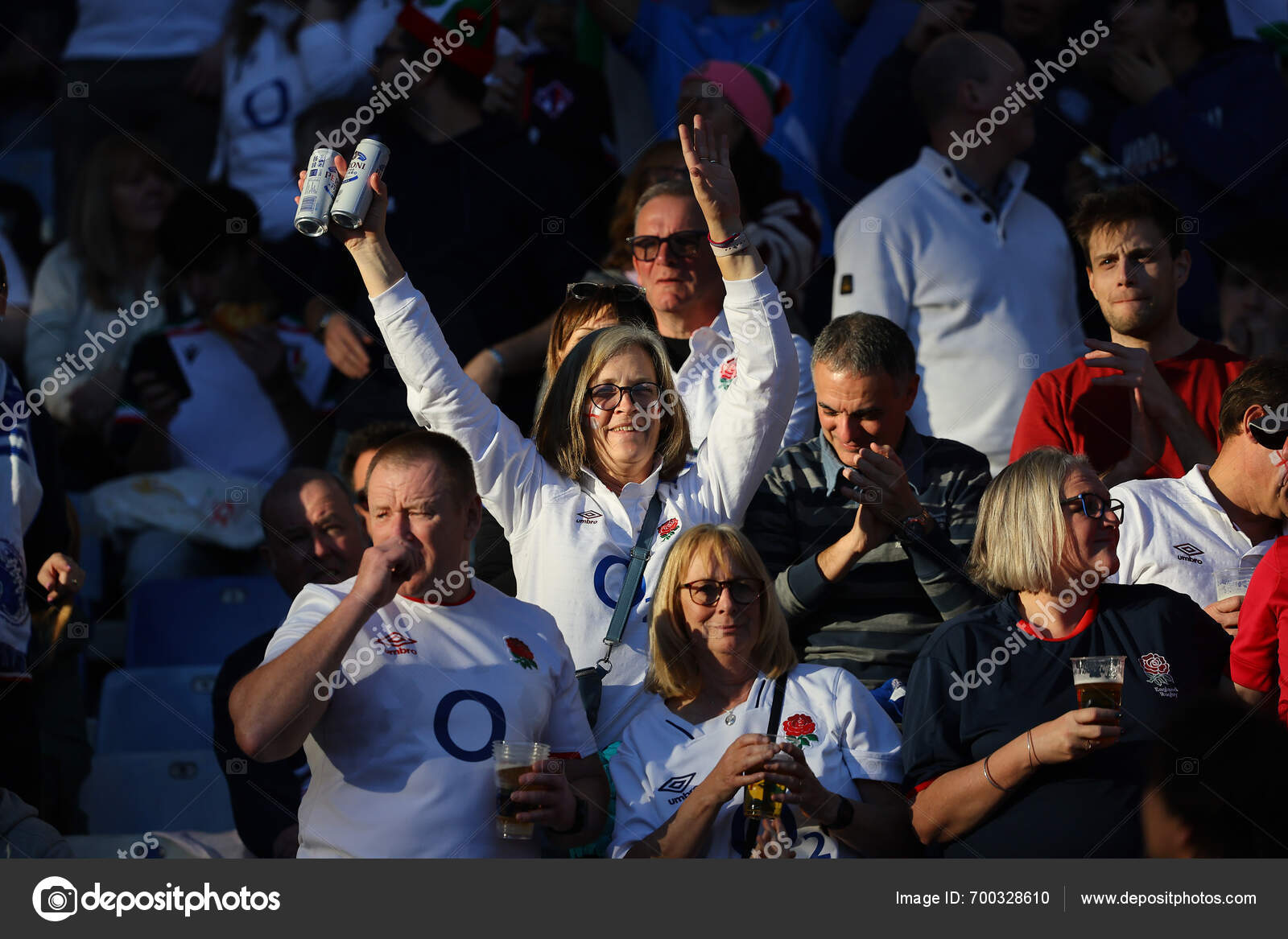 Rome Italy 2024 Fans Stand Guinness Six Nations 2024 Rugby — Stock ...
