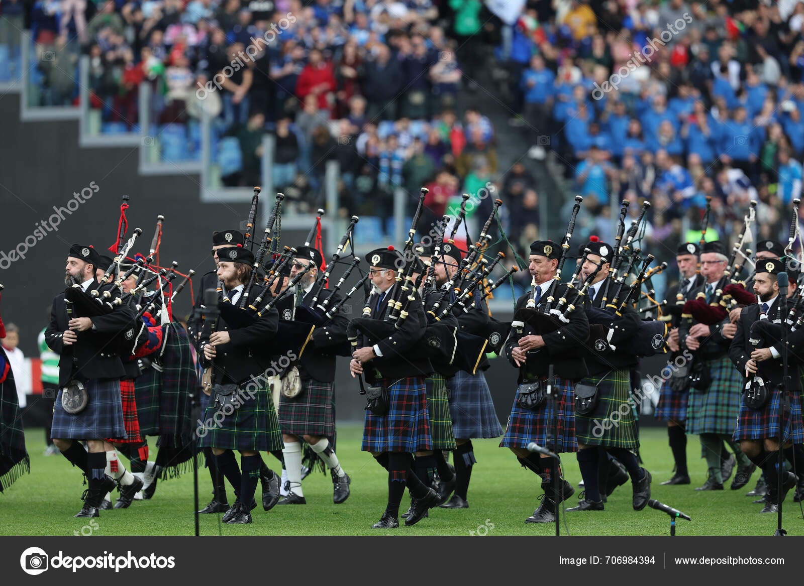 Rome Italy 2024 Pipe Band Guinness Six Nations 2024 Tournament — Stock ...