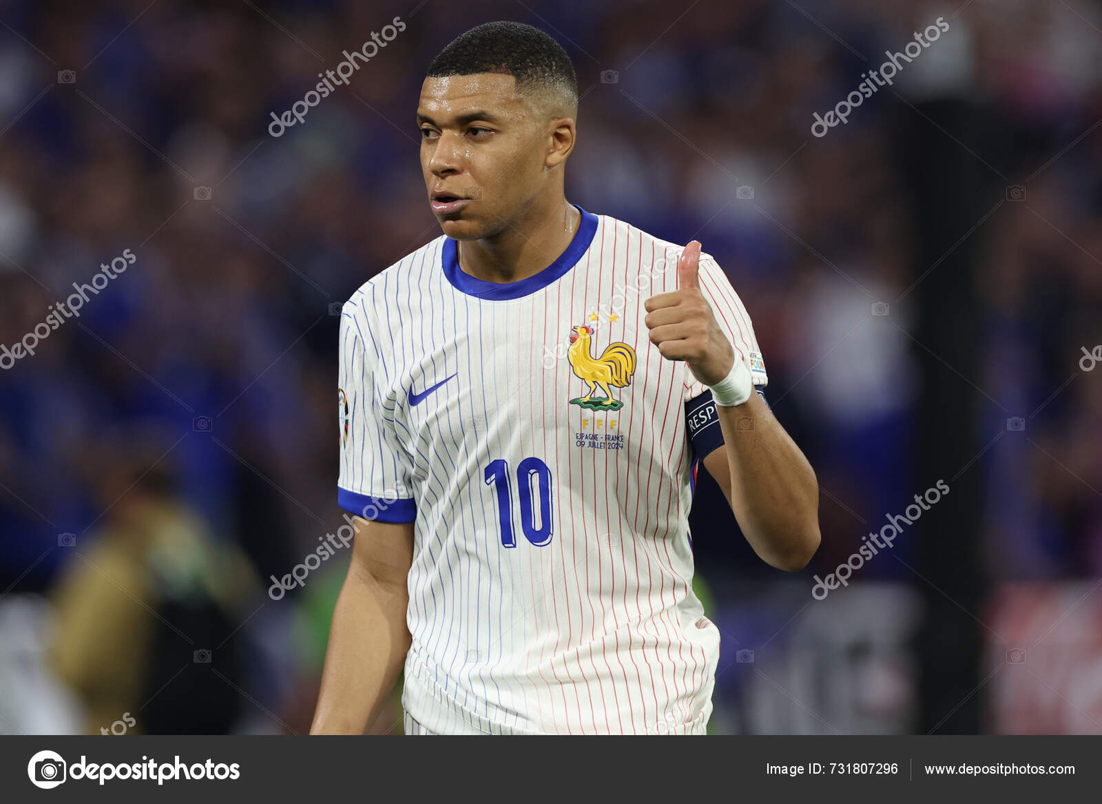 Múnich Alemania 2024 Kylian Mbappe Francia Durante Las Semifinales Uefa ...