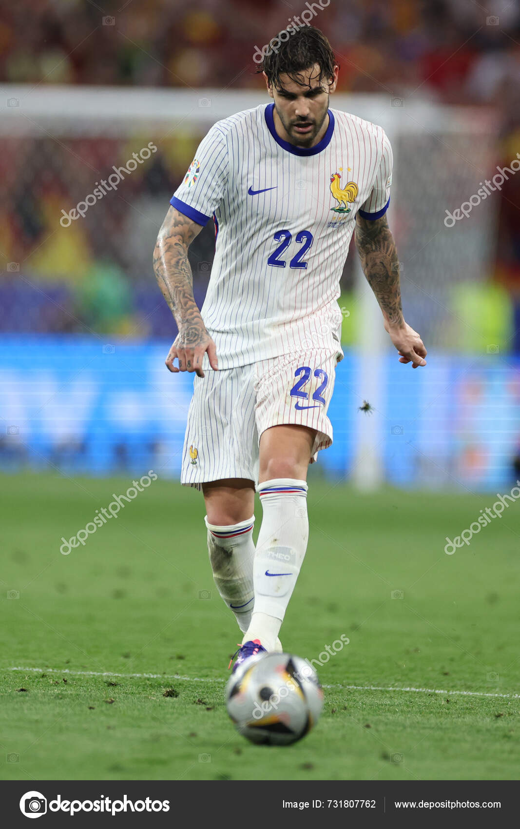 Mnichov Německo 2024 Theo Hernandez Francie Semifinále Uefa Euro 2024 ...
