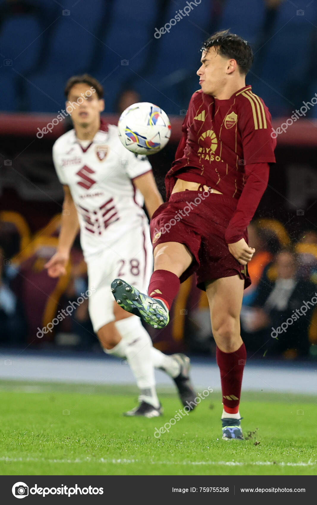 Rome Italy 2024 Niccolo Pisilli Roma Italian Football Championship ...