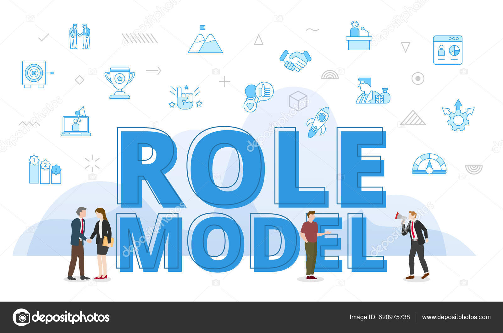 Role Model Concept Big Words People Surrounded Related Icon Spreading ...