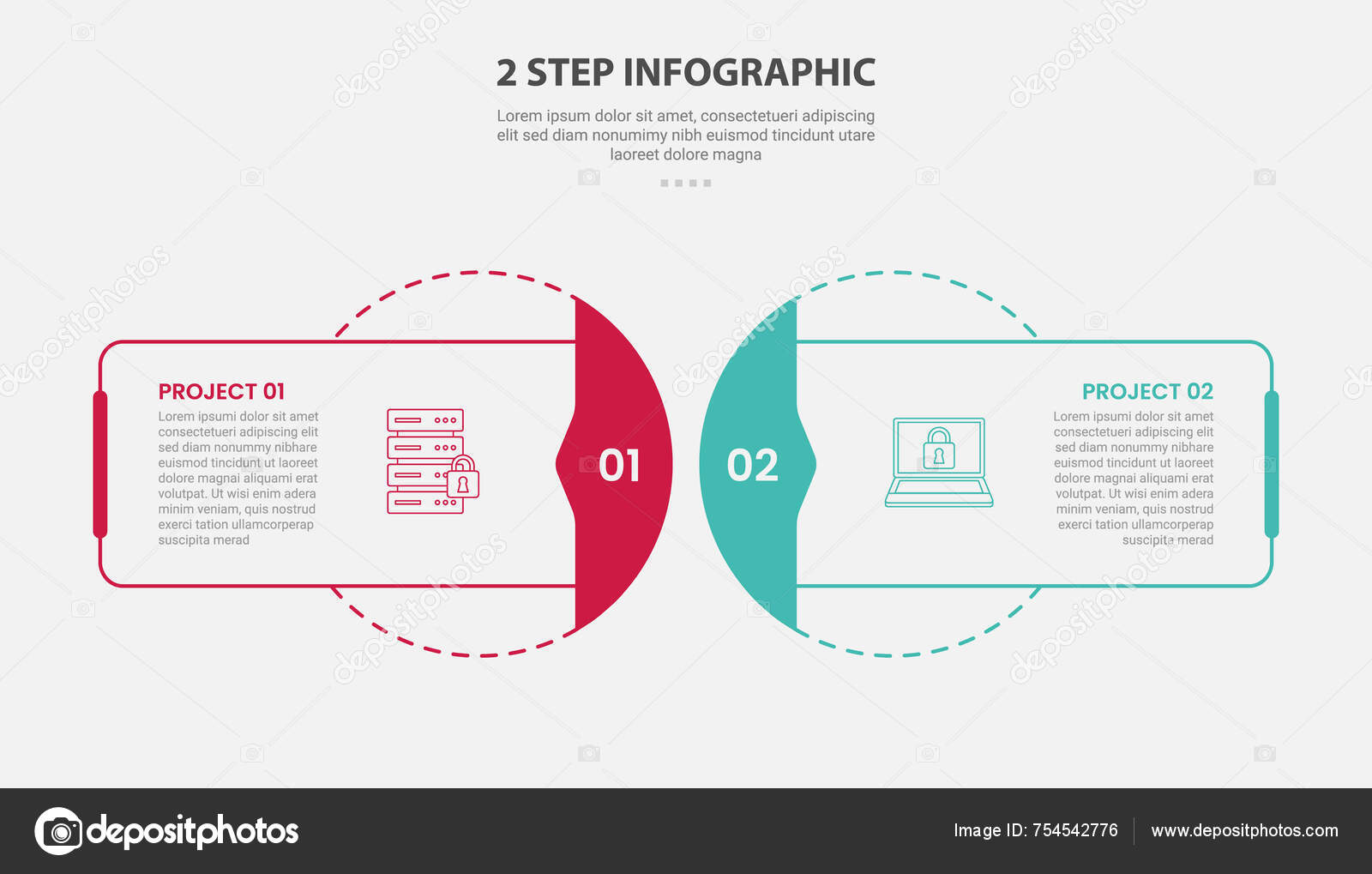 Points Template Infographic Outline Style Point Stage Step Comparison ...
