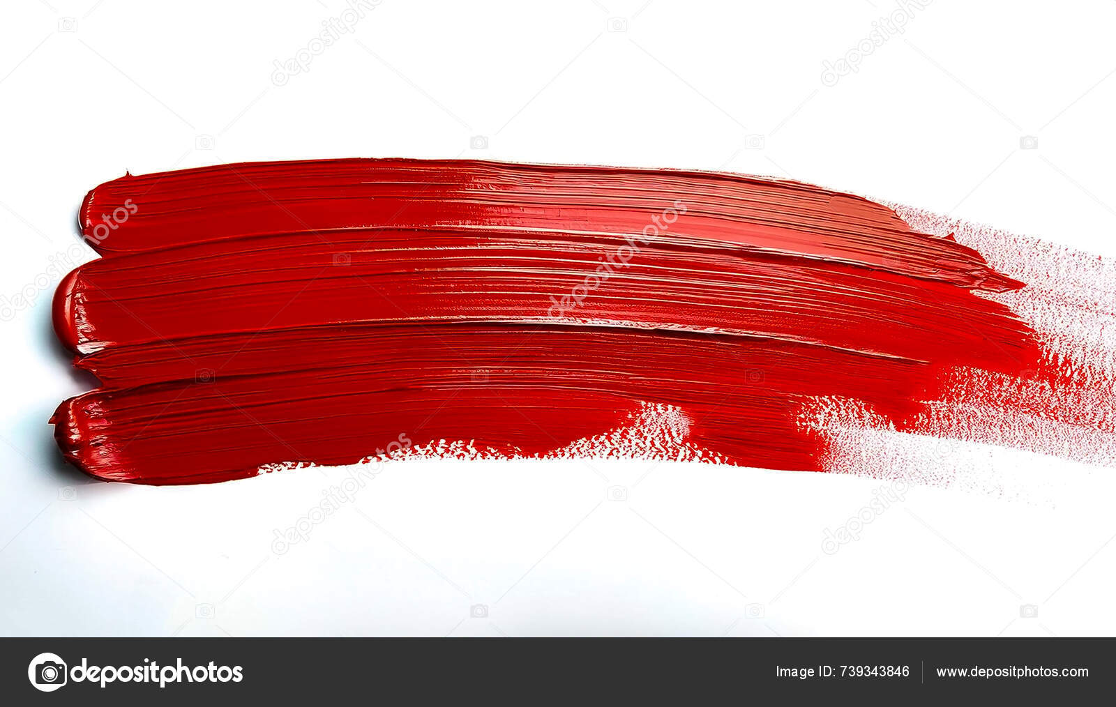 Red Ink Brush Strokes Isolated White Background — Stock Photo ...