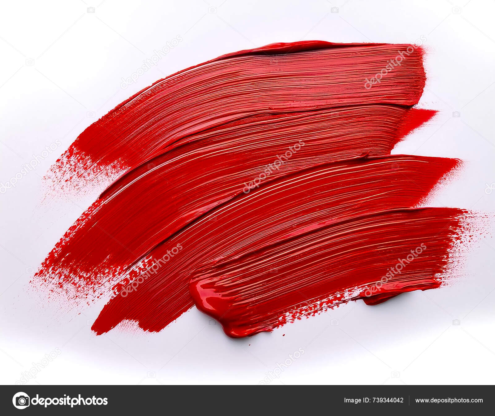 Red Ink Brush Strokes Isolated White Background — Stock Photo ...