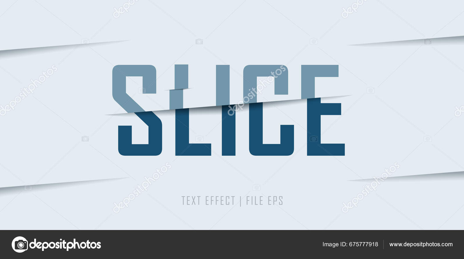 Sliced Text Effect Razor Sliced Text Slice Style Typography Design Stock Vector by ©famgrafis ...