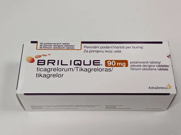 Praga, República Checa Mayo 23 2023: Farmacia-Brilique-Ticagrelor ...