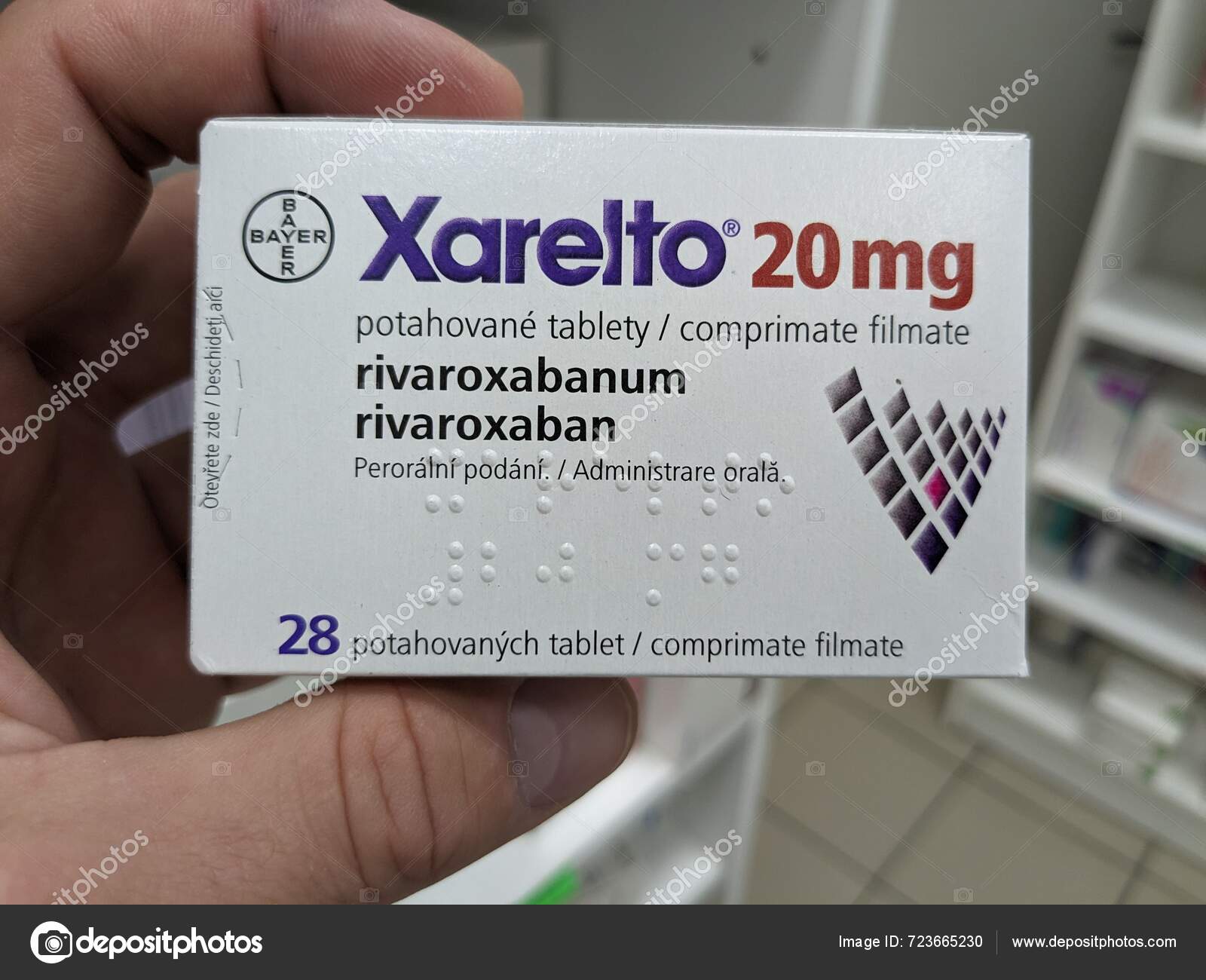 Praga República Checa Abril 2024 Xarelto Medicamento Para Reducir Ictus — Foto Editorial De