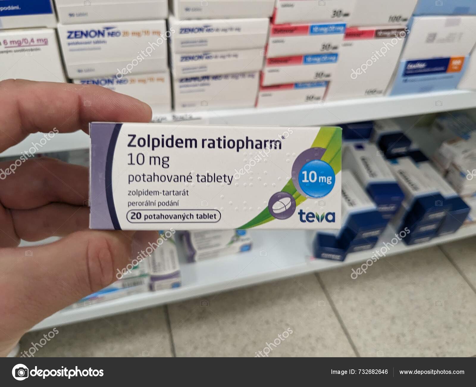 Prague Czech Republic July 2024 Zolpidem Ratiopharm Box Tablets ...
